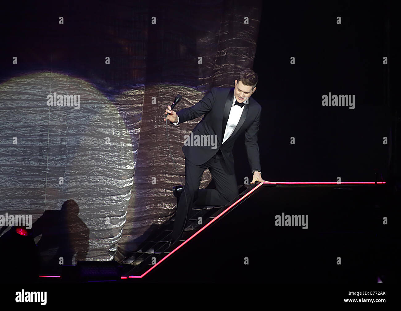 Michael Buble performing live on stage at the Manchester Phones4You ...