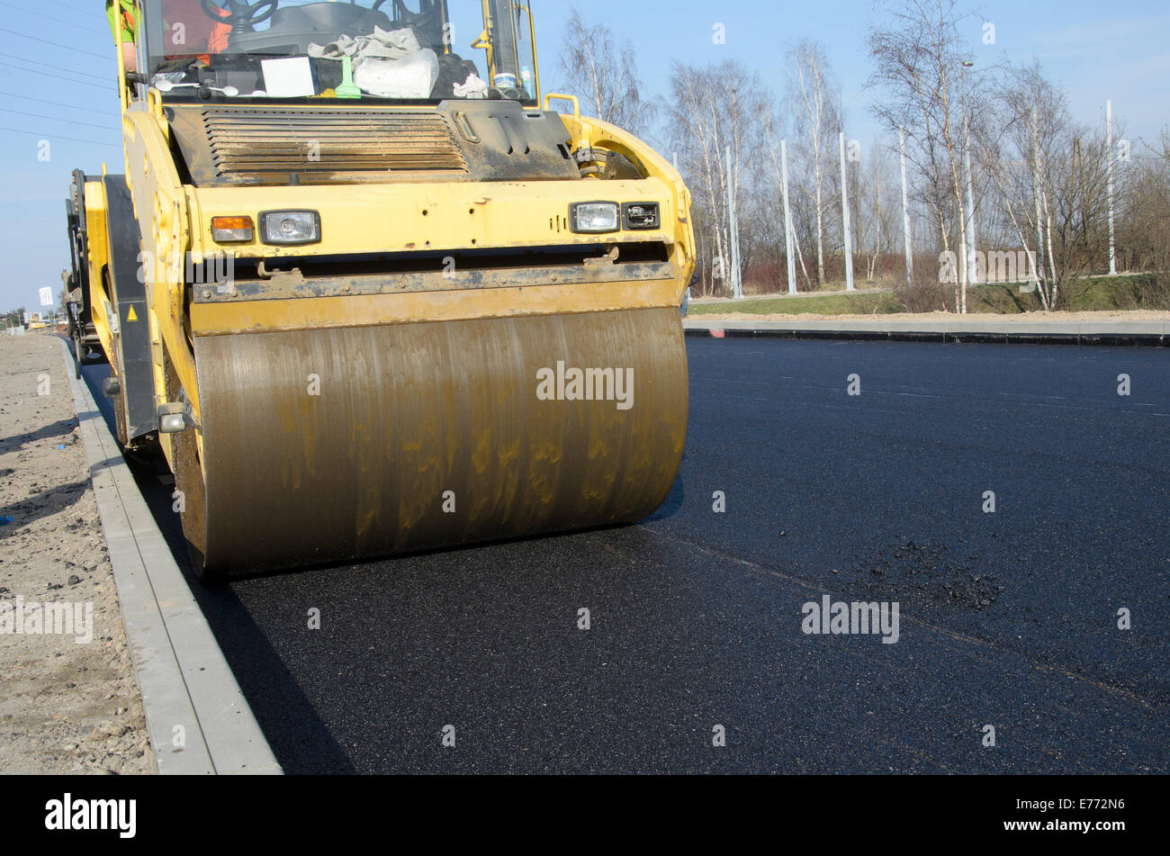 image of road roller at work Stock Photo - Alamy