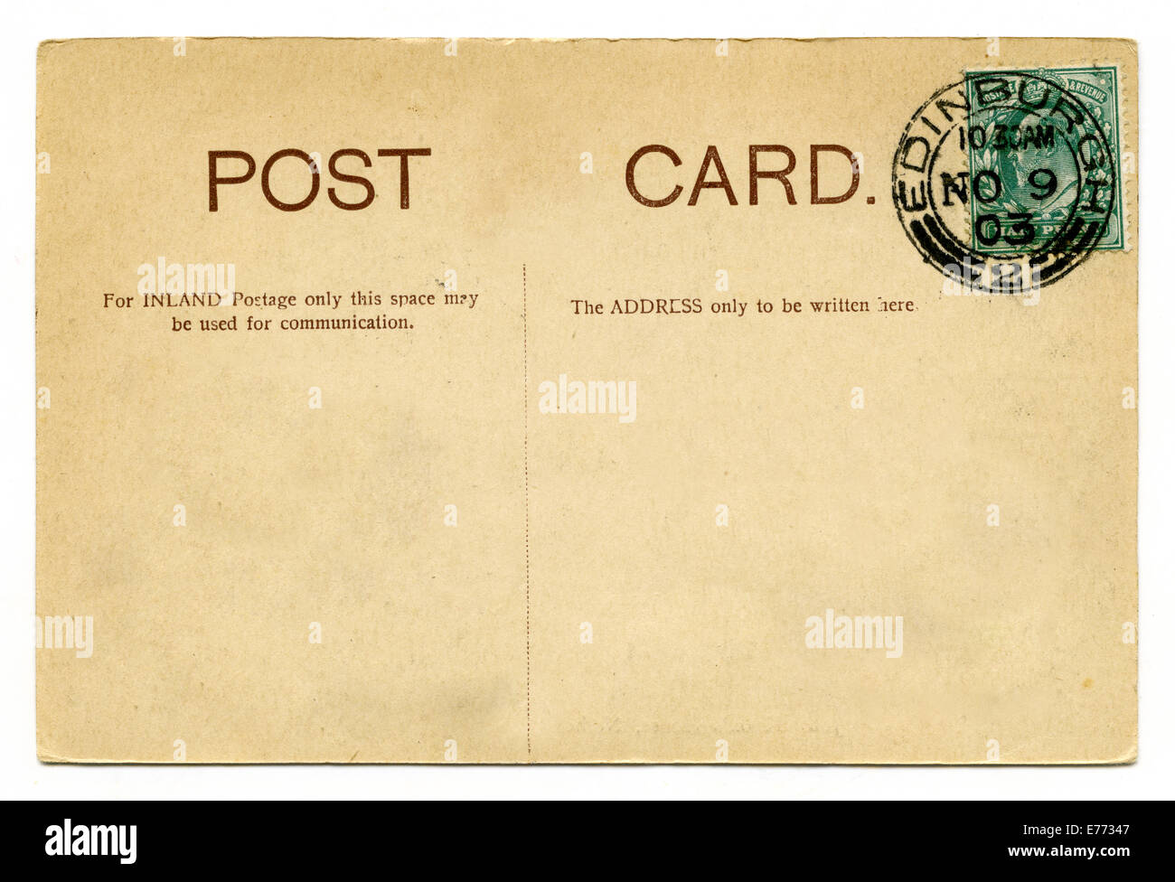 A vintage postcard over a plain white background Stock Photo - Alamy