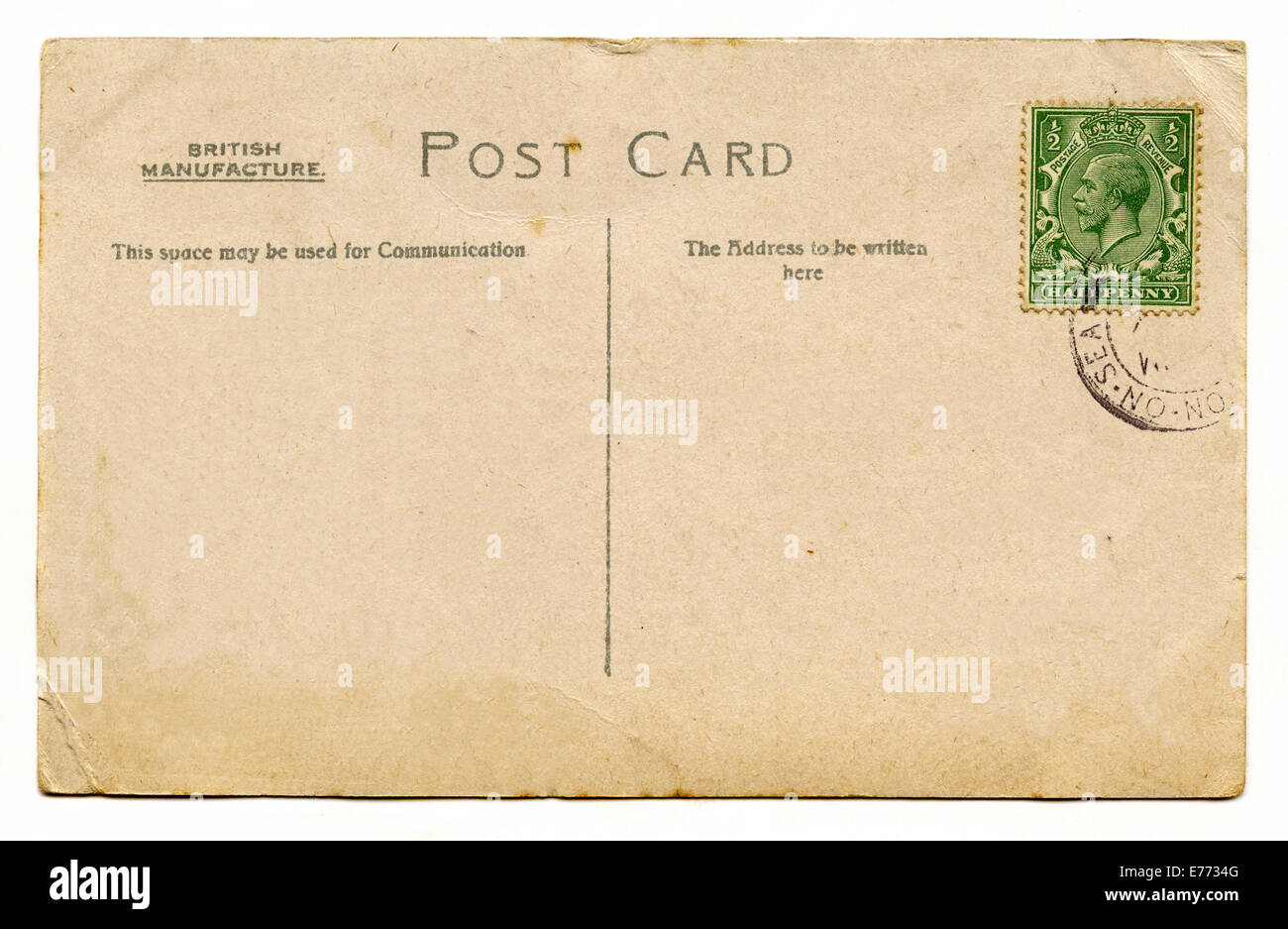 A vintage postcard over a plain white background Stock Photo - Alamy