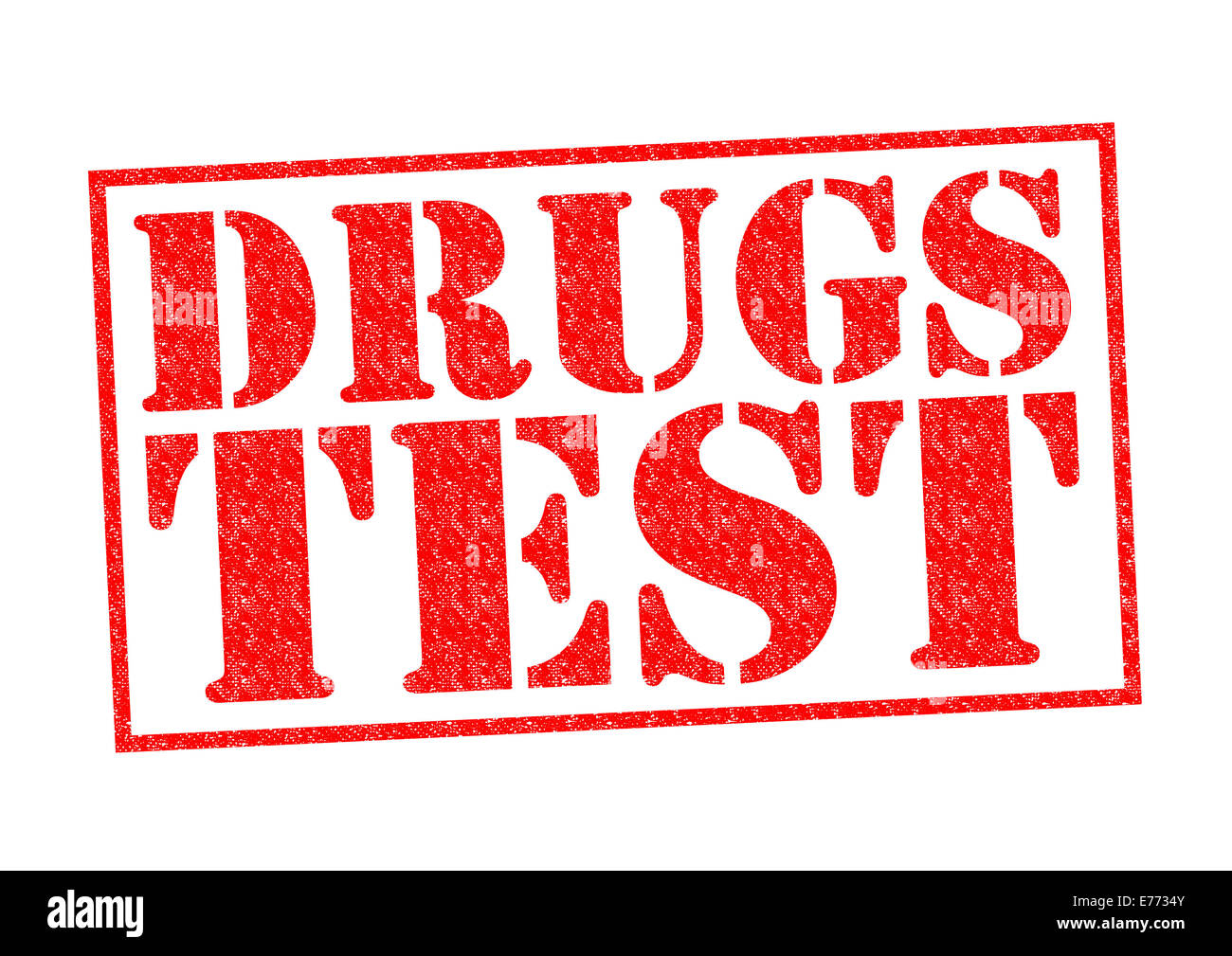 DRUGS TEST red Rubber Stamp over a white background Stock Photo - Alamy