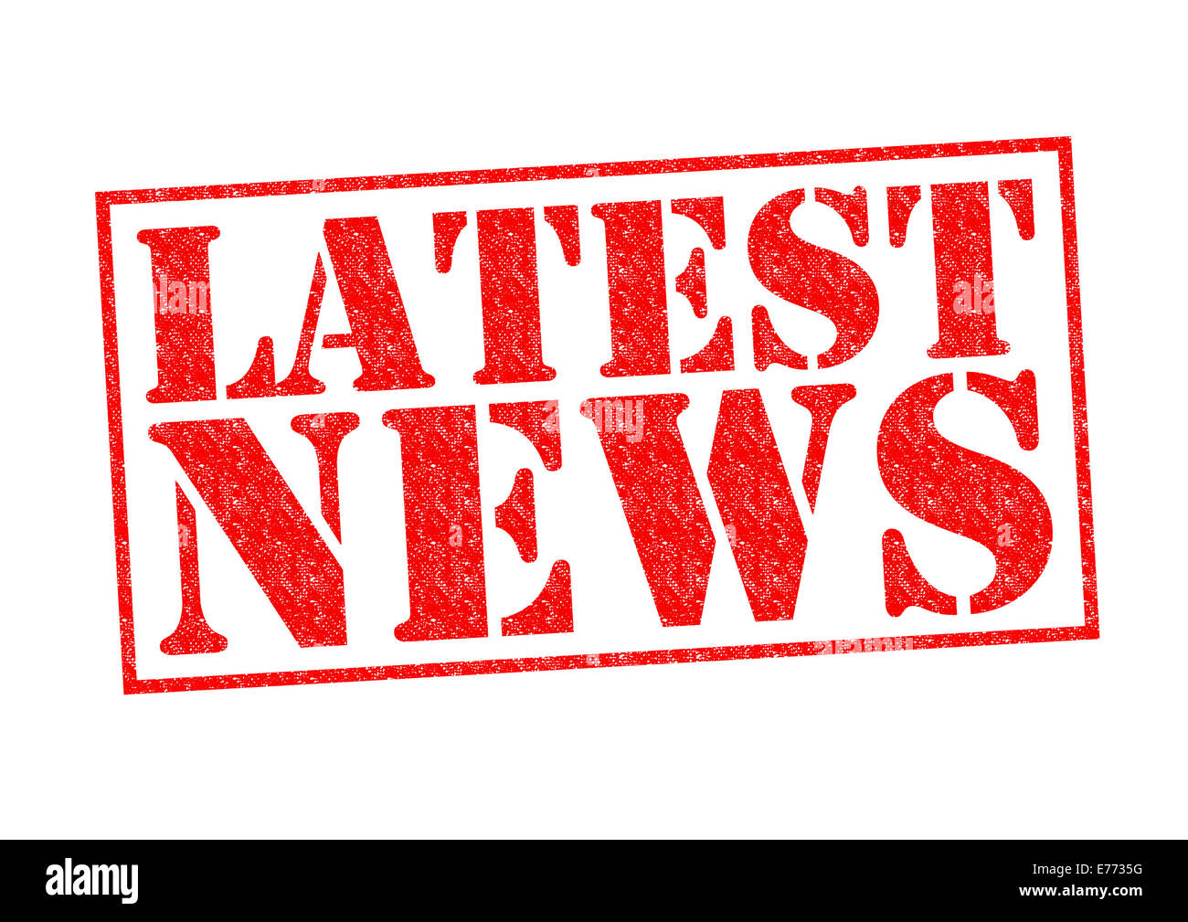 LATEST NEWS red Rubber Stamp over a white background Stock Photo - Alamy