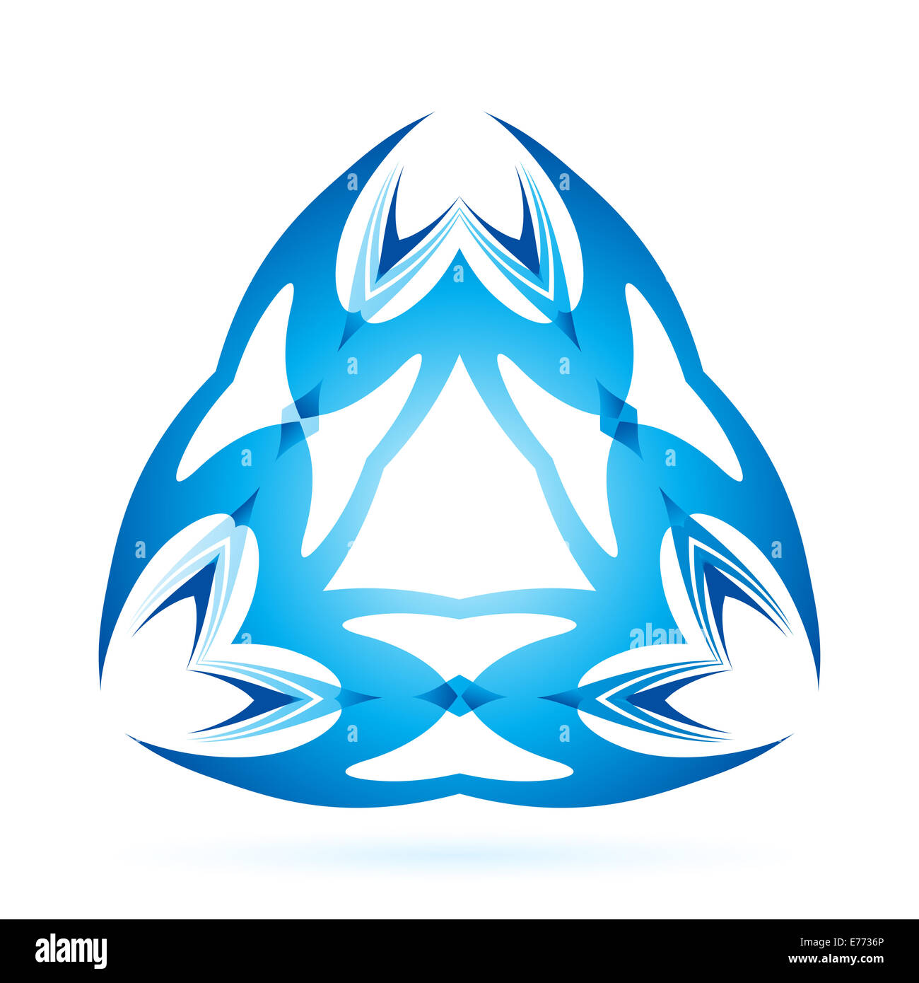 Graphic blue element of triangular shaped on white background Stock ...