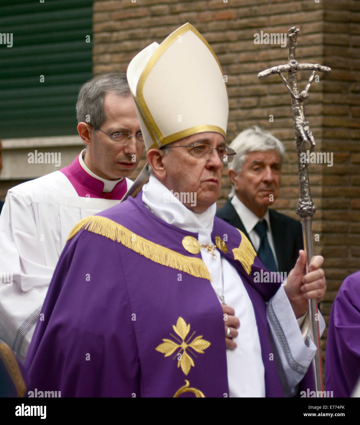 Pope Francis at the Ash Wednesday Penitential Procession to mark the ...