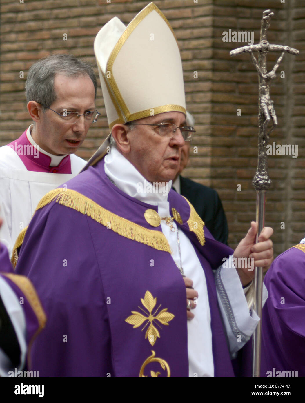 Pope Francis at the Ash Wednesday Penitential Procession to mark the ...