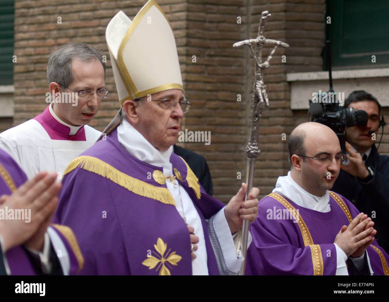 Pope Francis at the Ash Wednesday Penitential Procession to mark the ...