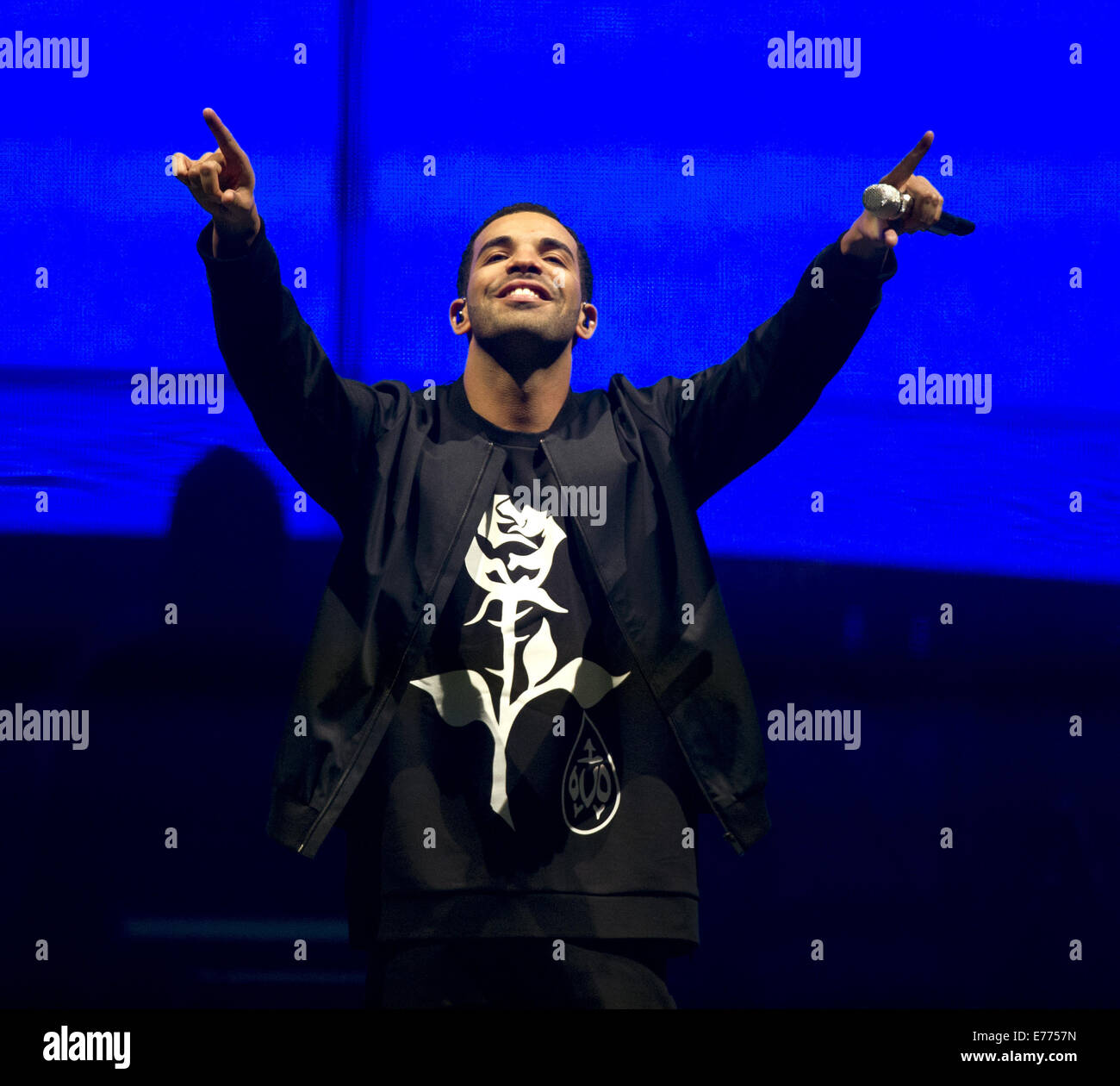 Drake performing live on stage at his 'Would You Like A Tour?' held at ...