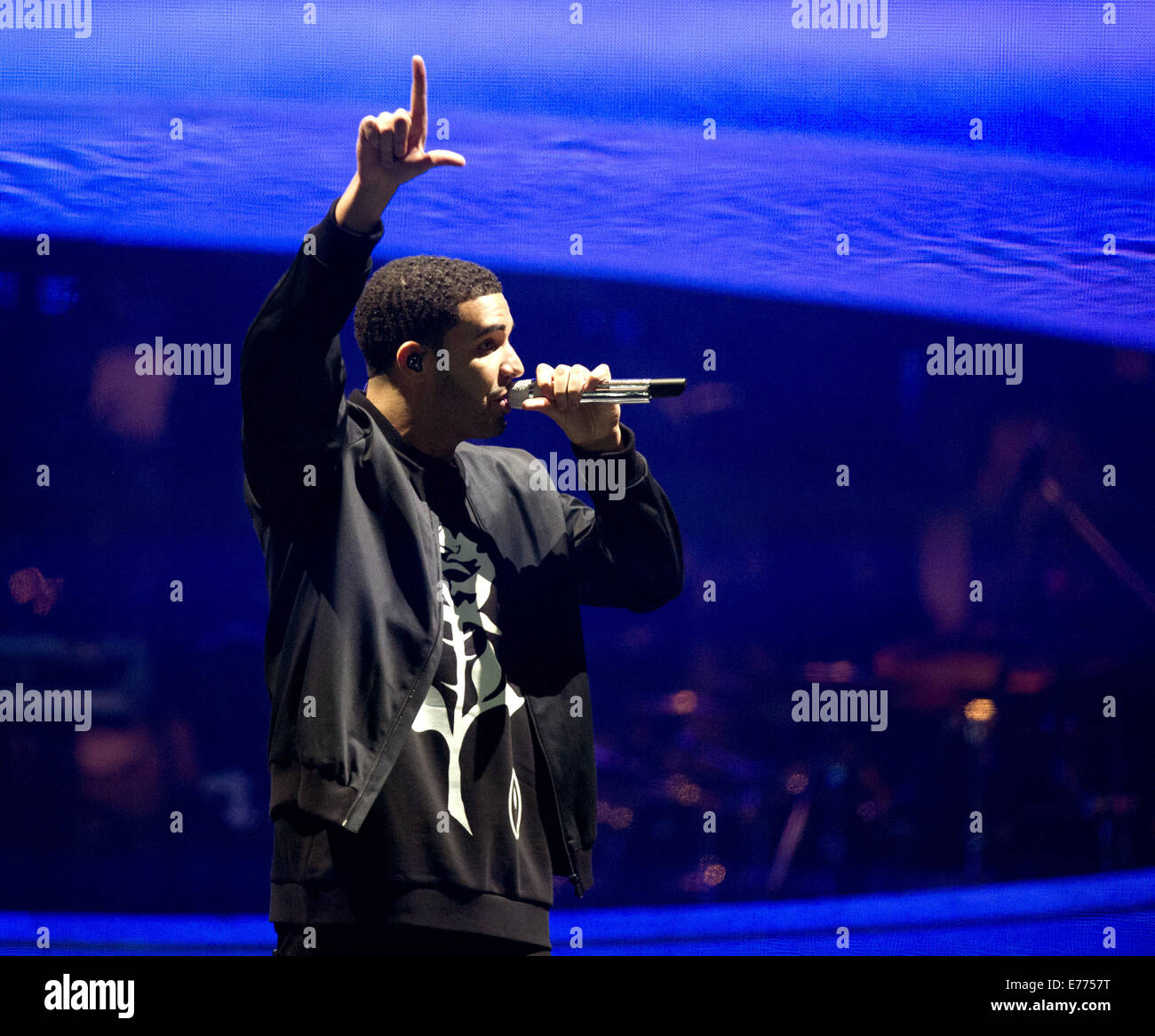 Drake performing live on stage at his 'Would You Like A Tour?' held at ...