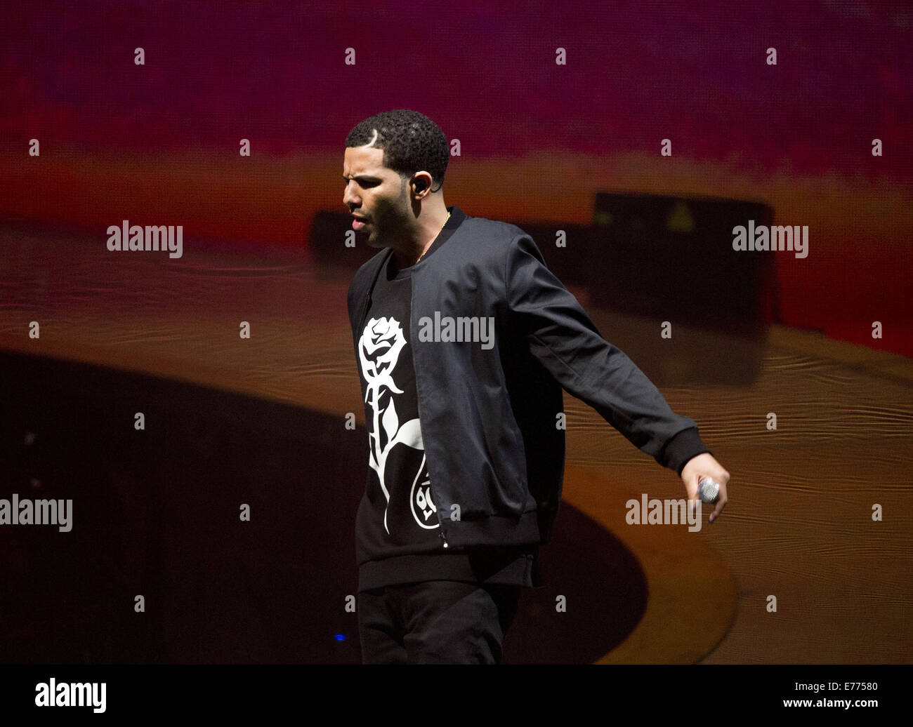 Drake performing live on stage at his 'Would You Like A Tour?' held at ...