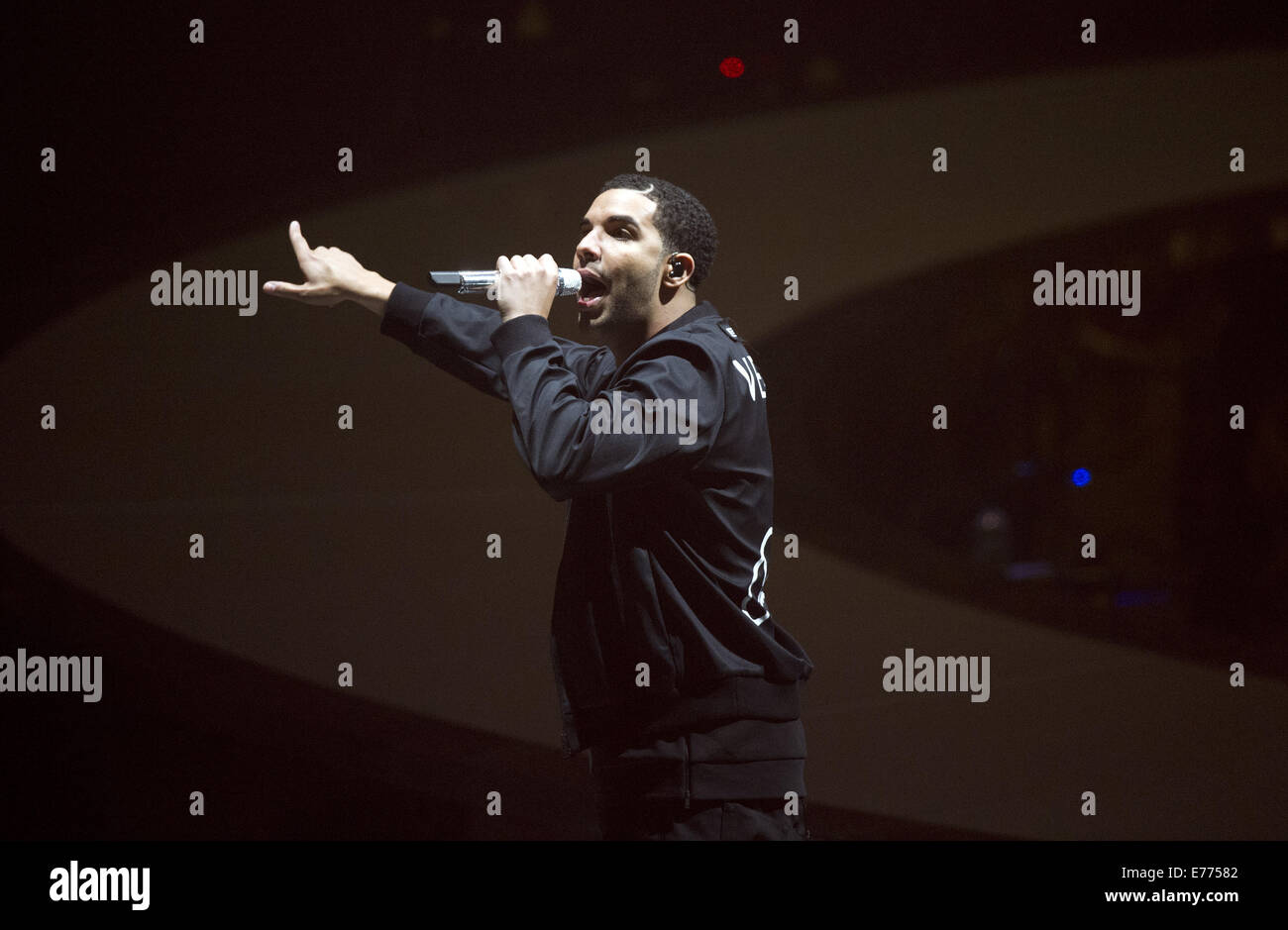 Drake performing live on stage at his 'Would You Like A Tour?' held at ...