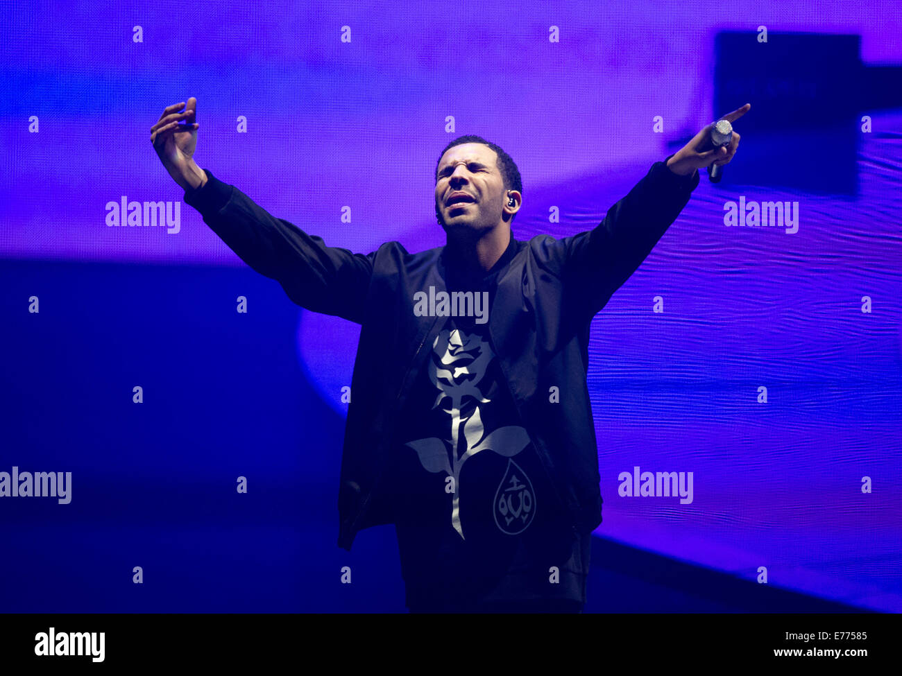 Drake performing live on stage at his 'Would You Like A Tour?' held at ...