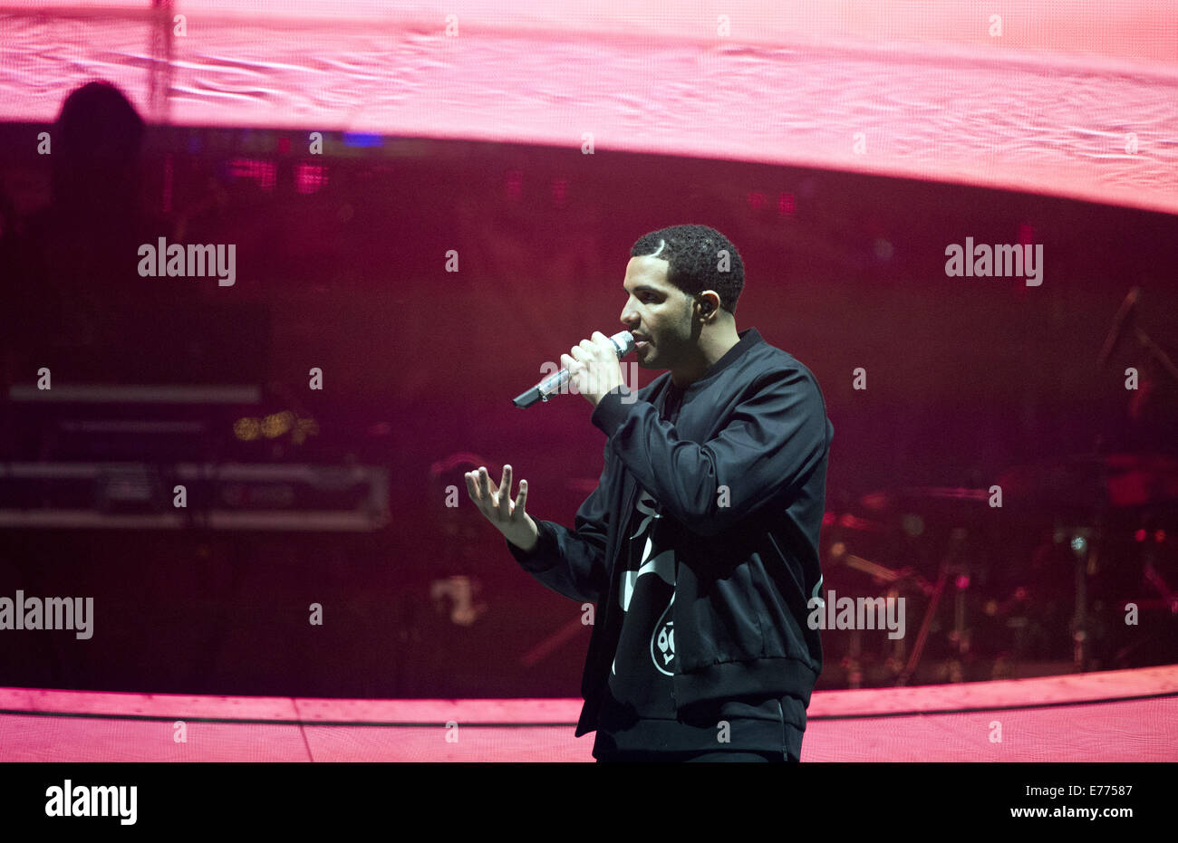 Drake performing live on stage at his 'Would You Like A Tour?' held at ...