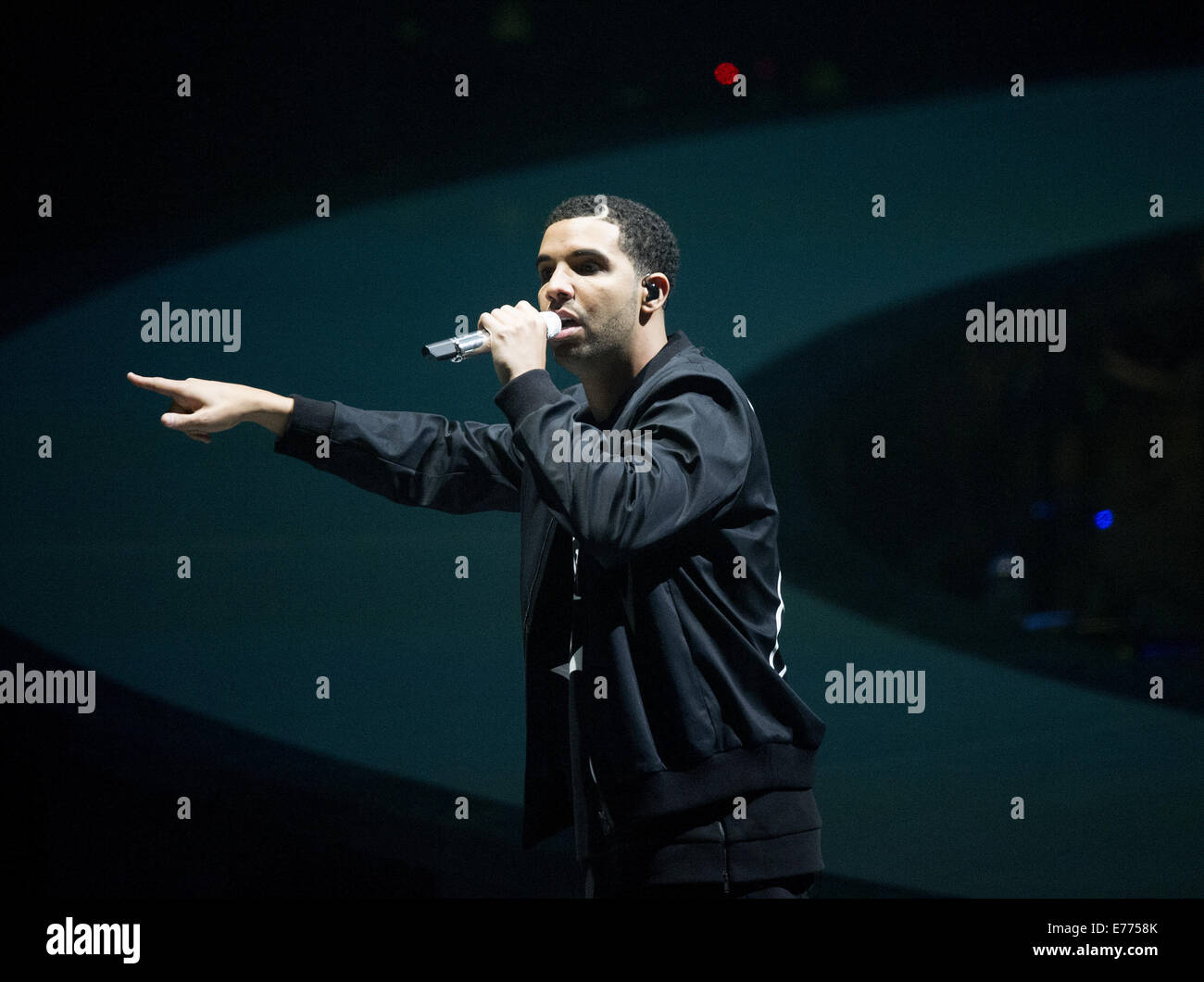 Drake performing live on stage at his 'Would You Like A Tour?' held at ...