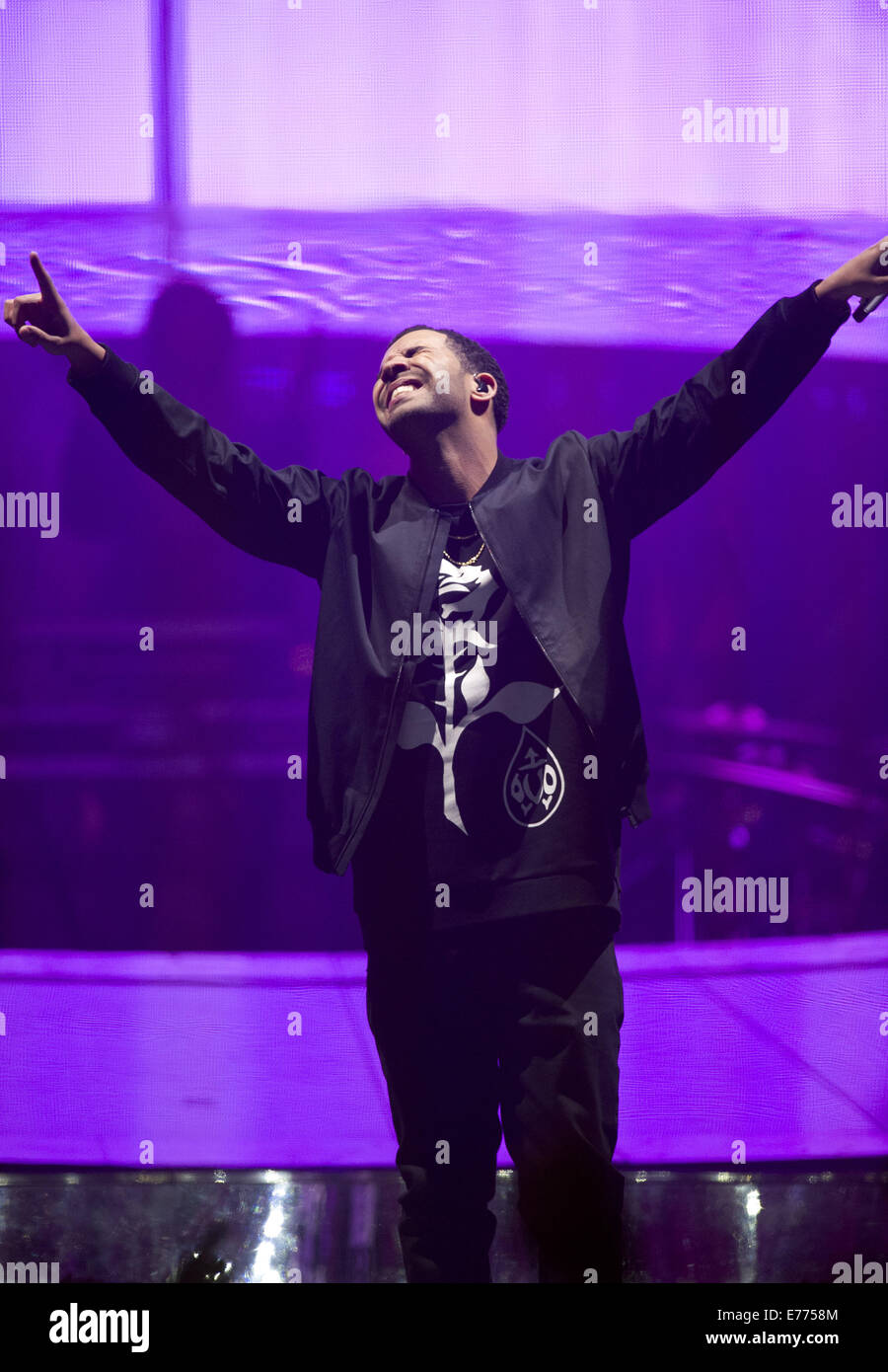 Drake performing live on stage at his 'Would You Like A Tour?' held at ...