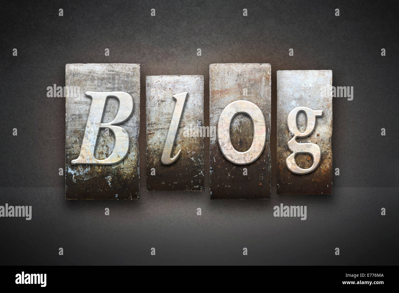 The word BLOG written in vintage letterpress type Stock Photo - Alamy