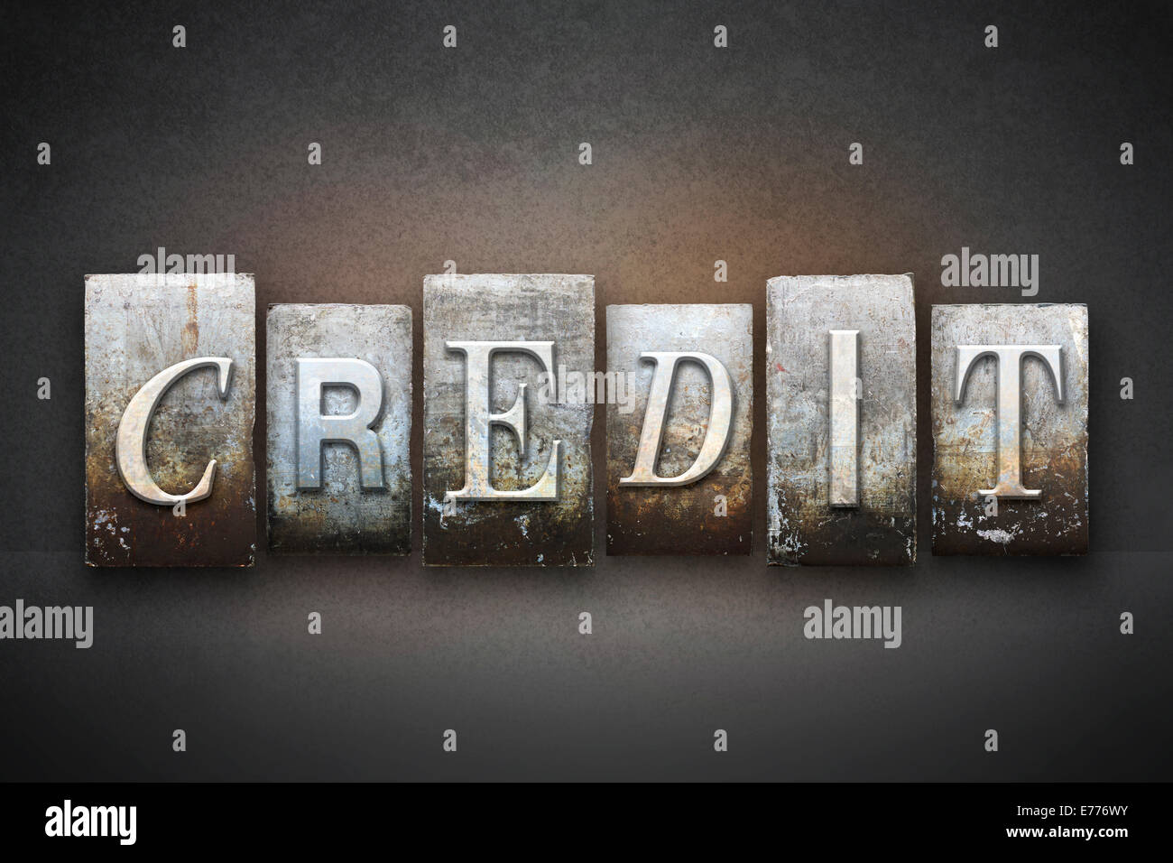 The word CREDIT written in vintage letterpress type Stock Photo - Alamy