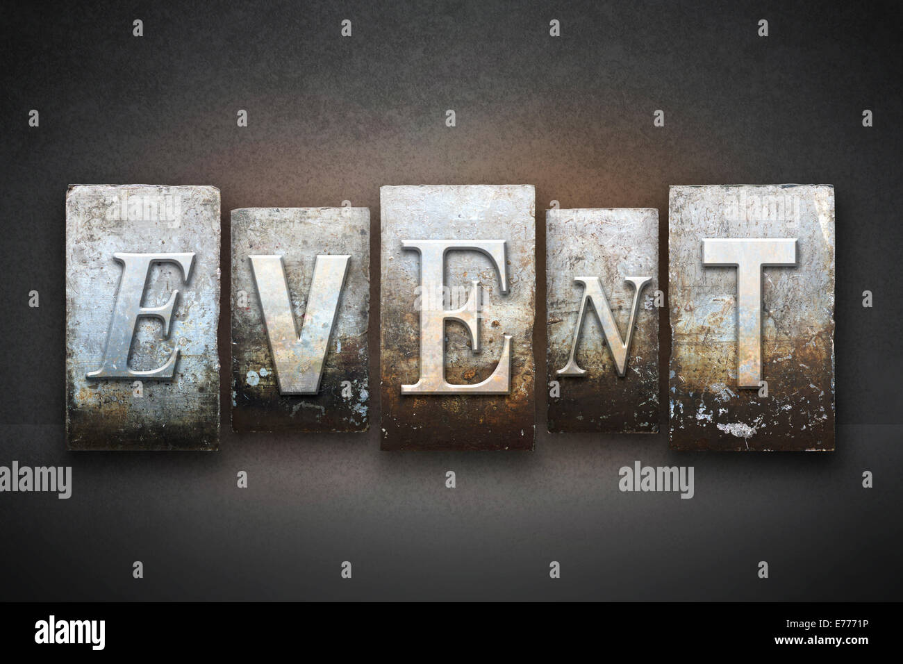 The word EVENT written in vintage letterpress type Stock Photo - Alamy