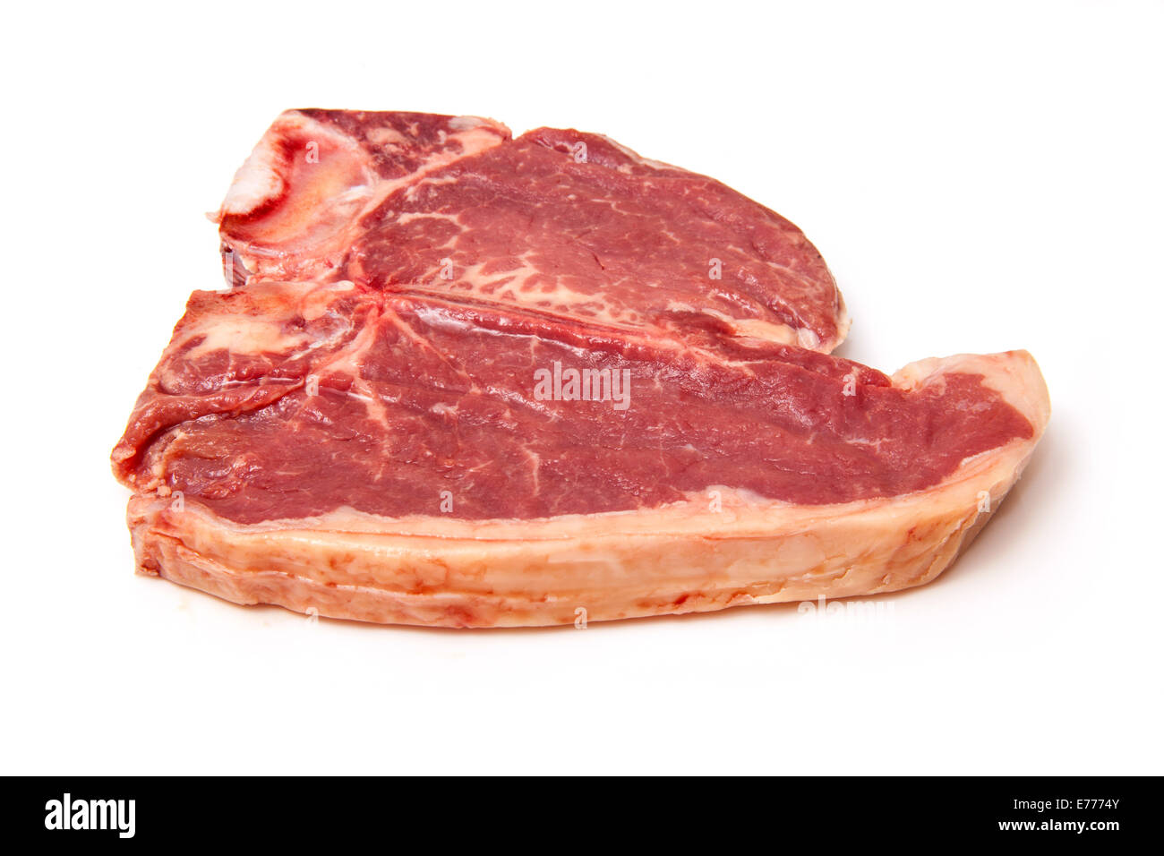 Uncooked T-bone beef steak isolated on a white studio background Stock ...