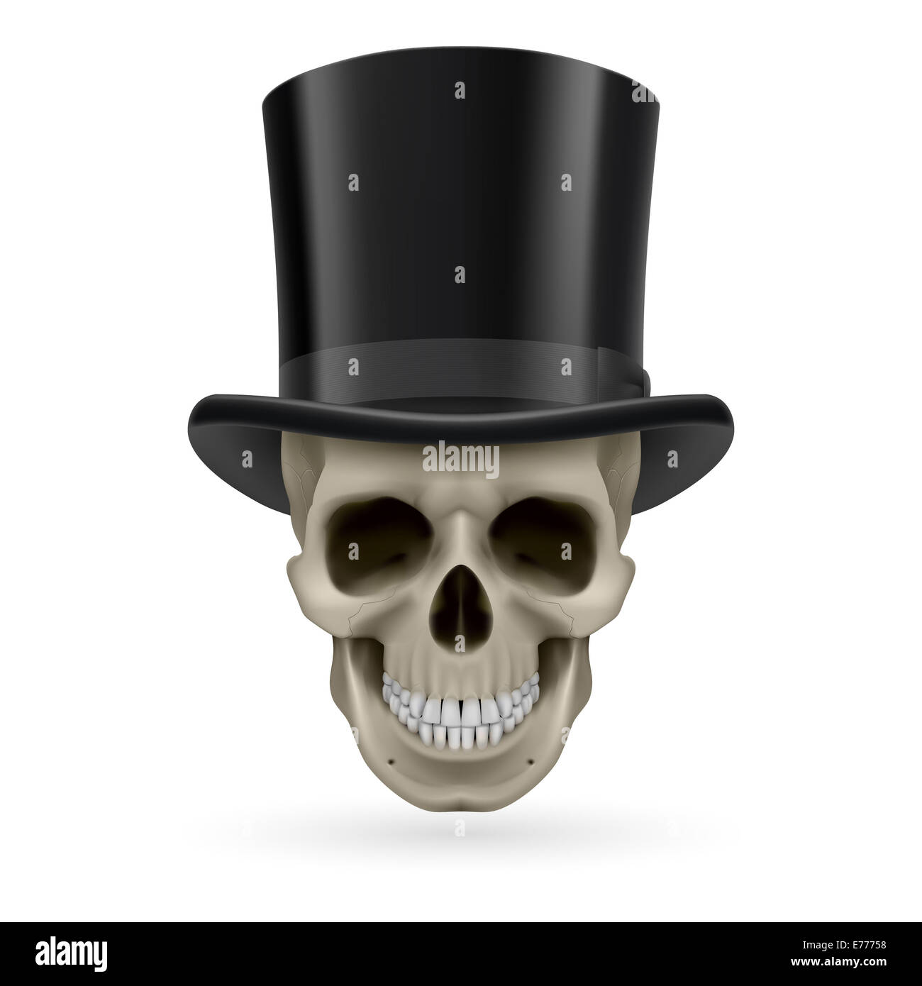 Skull with bowler hat hi-res stock photography and images - Alamy