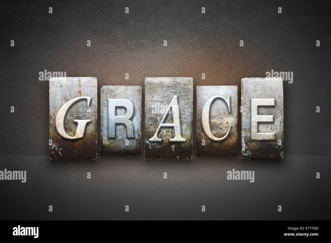 The word GRACE written in vintage letterpress type Stock Photo - Alamy