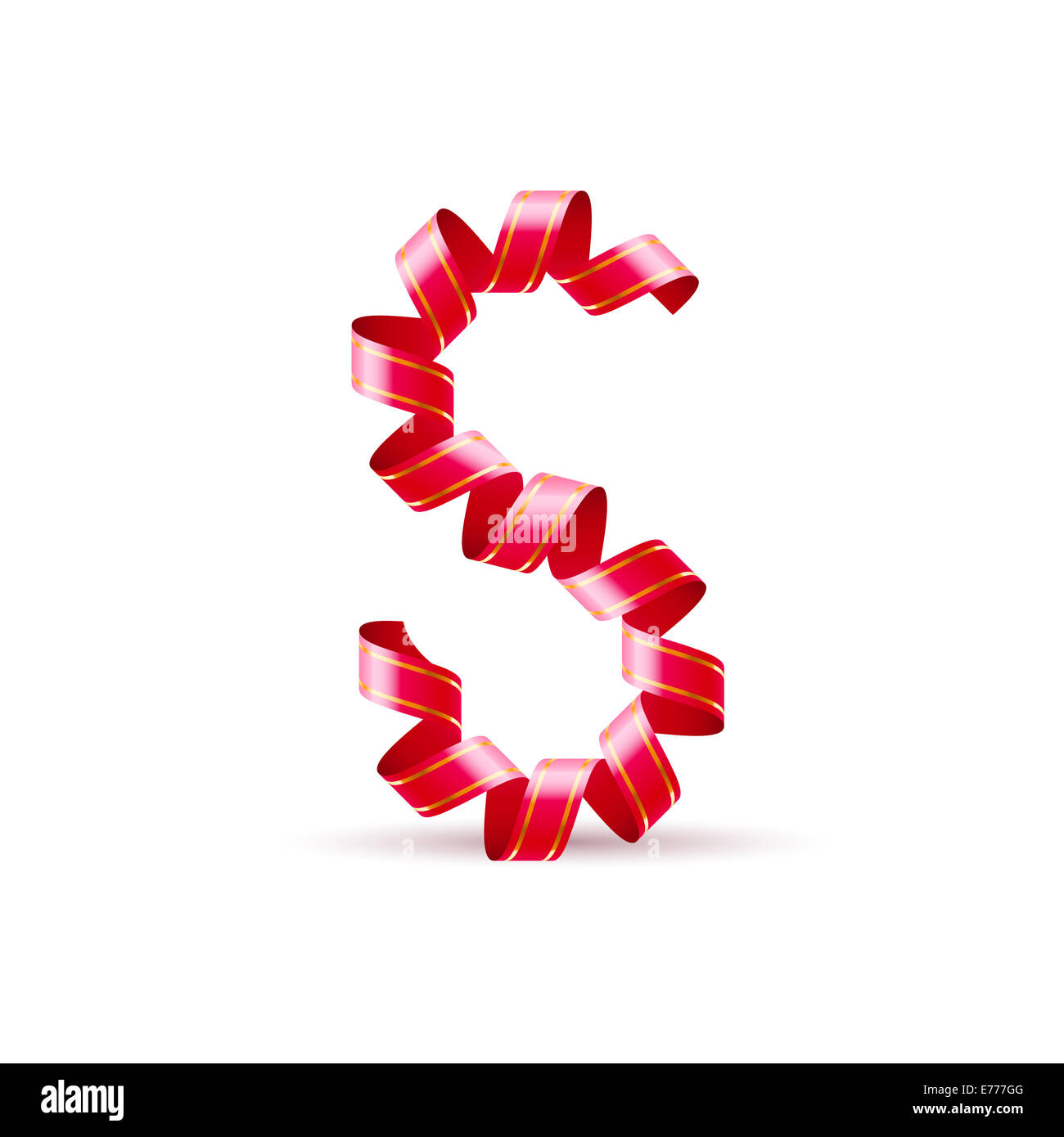 Letter S made of red curled shiny ribbon Stock Photo - Alamy