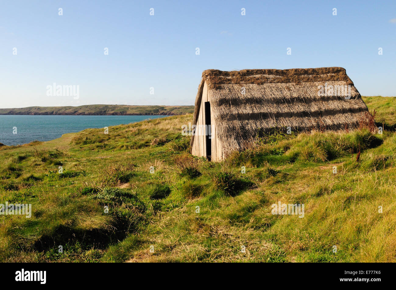 Seaweed drying hut Freshwater West Pembrokeshire National Park Wales ...