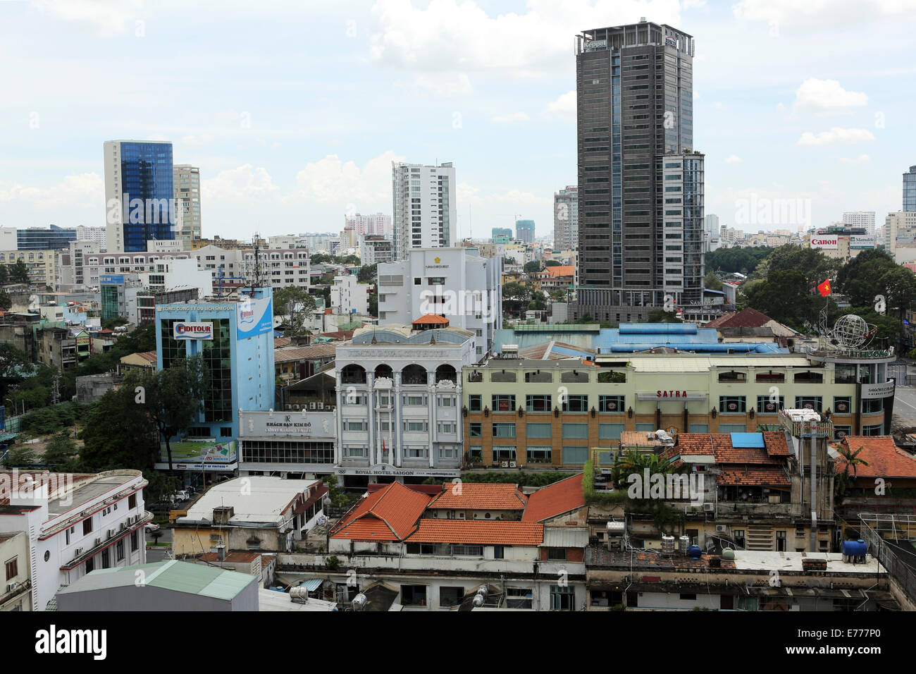 Buildings, including skyscrapers and shops, Ho Chi Minh City, Vietnam ...