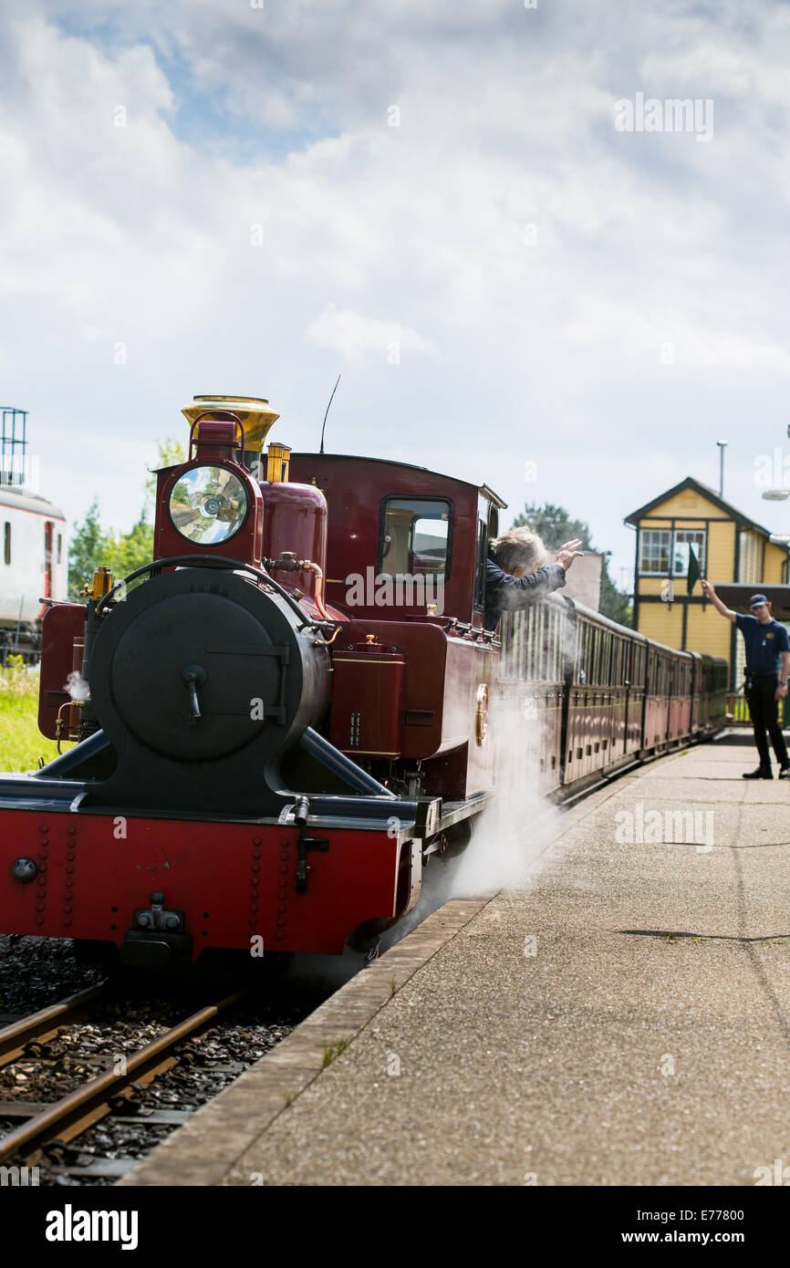 Narrow gauge railway locomotive . Wroxham Norfolk Broads England UK ...
