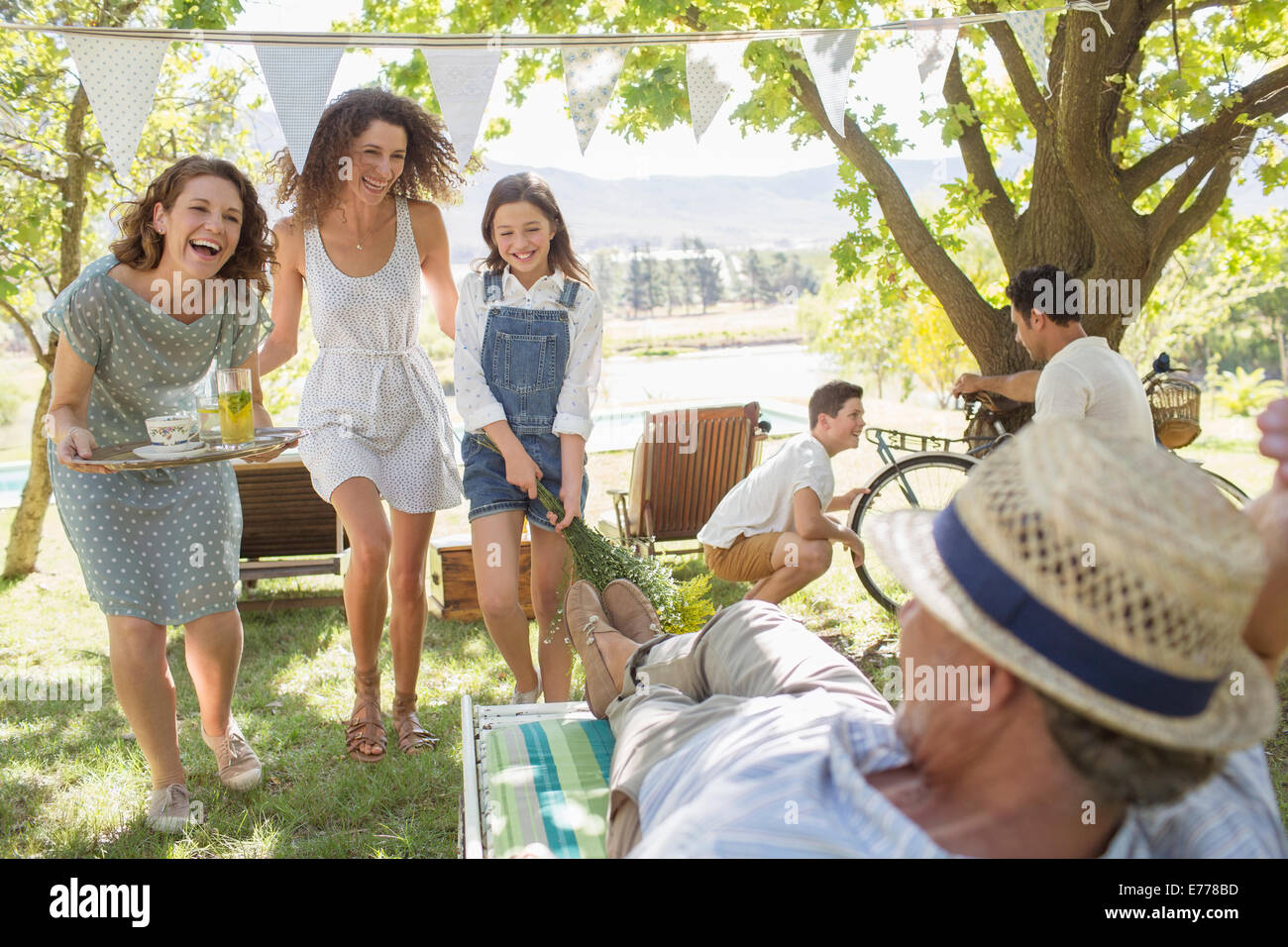 Family enjoying the outdoors together Stock Photo - Alamy