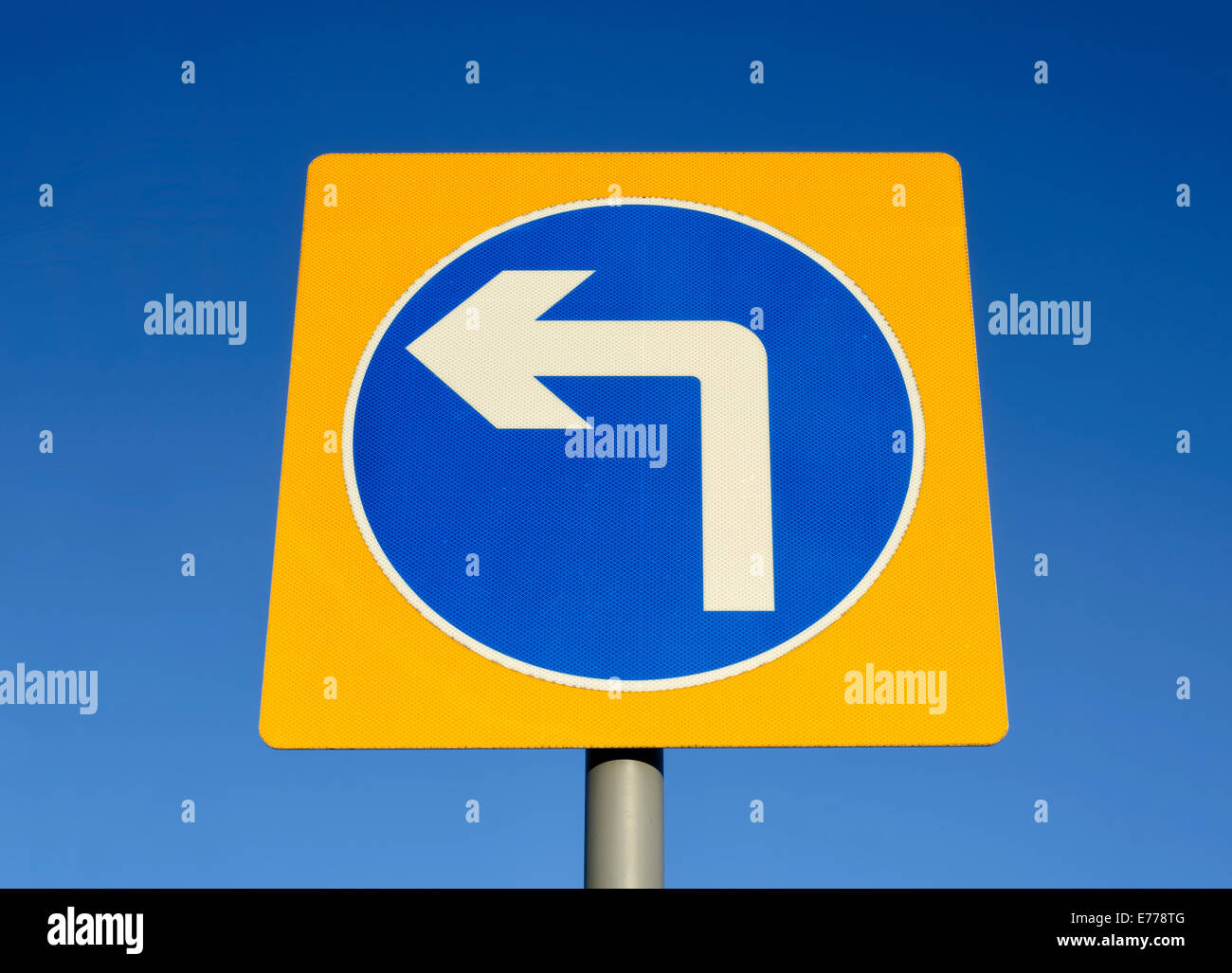 Turn left road sign hi-res stock photography and images - Alamy