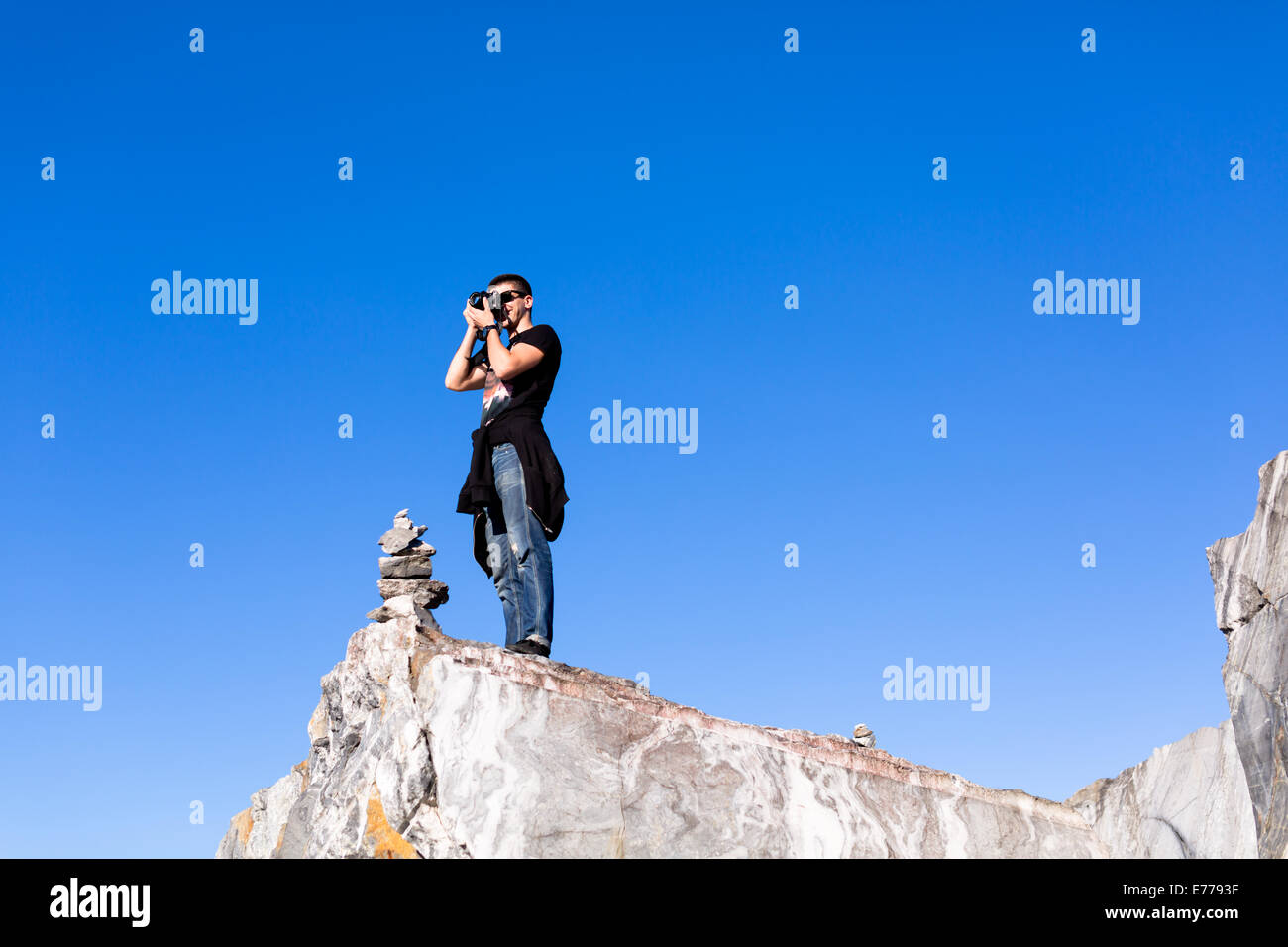 Man photographed at the camera Stock Photo - Alamy