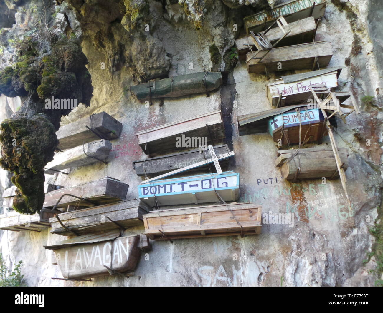 Sagada, Philippines. 7th September, 2014. Hanging coffins in Sagada ...