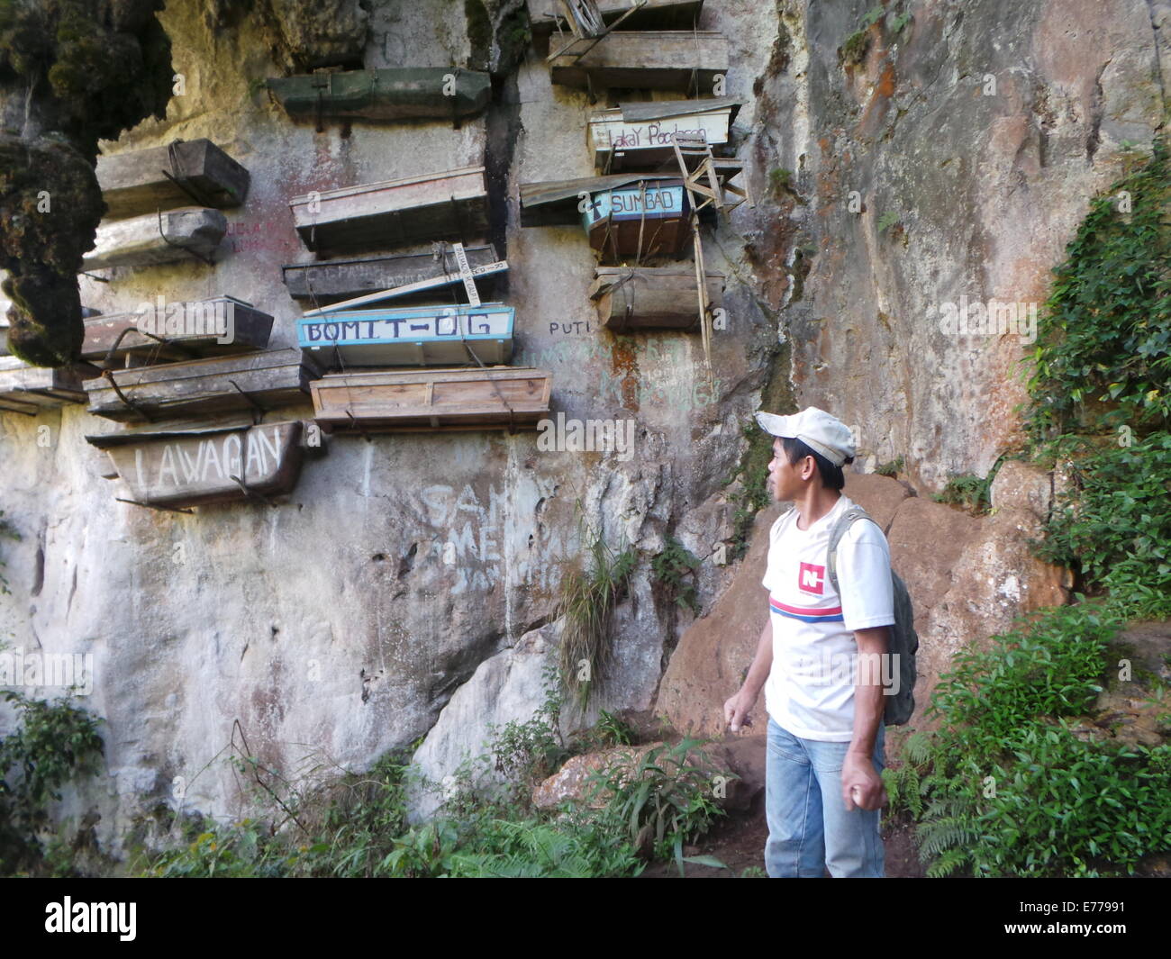 Sagada, Philippines. 7th September, 2014. Hanging coffins in Sagada ...