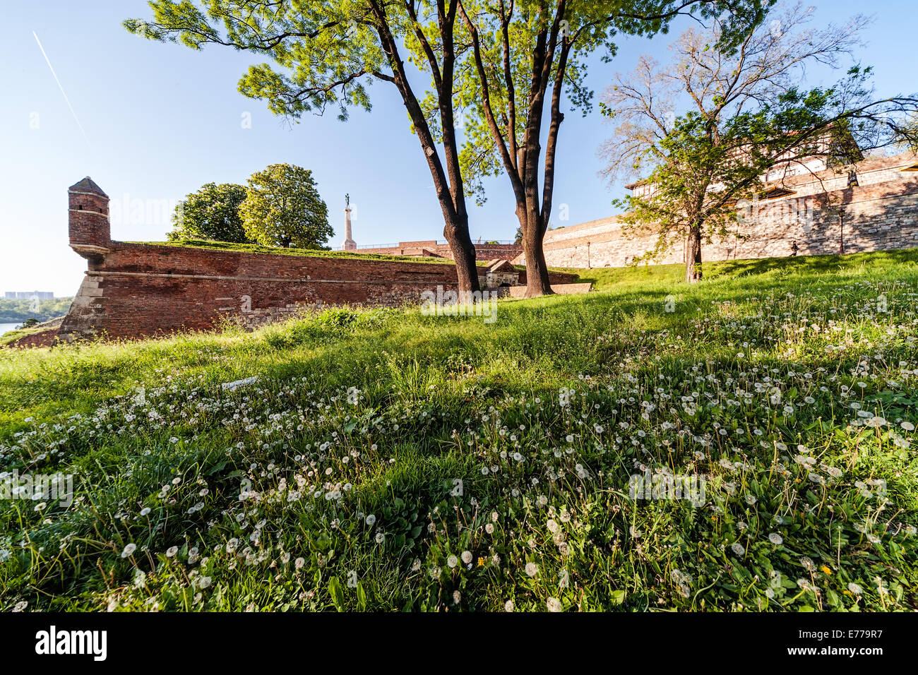 Belgrade fortress and Kalemegdan park with dramatic clouds Stock Photo ...
