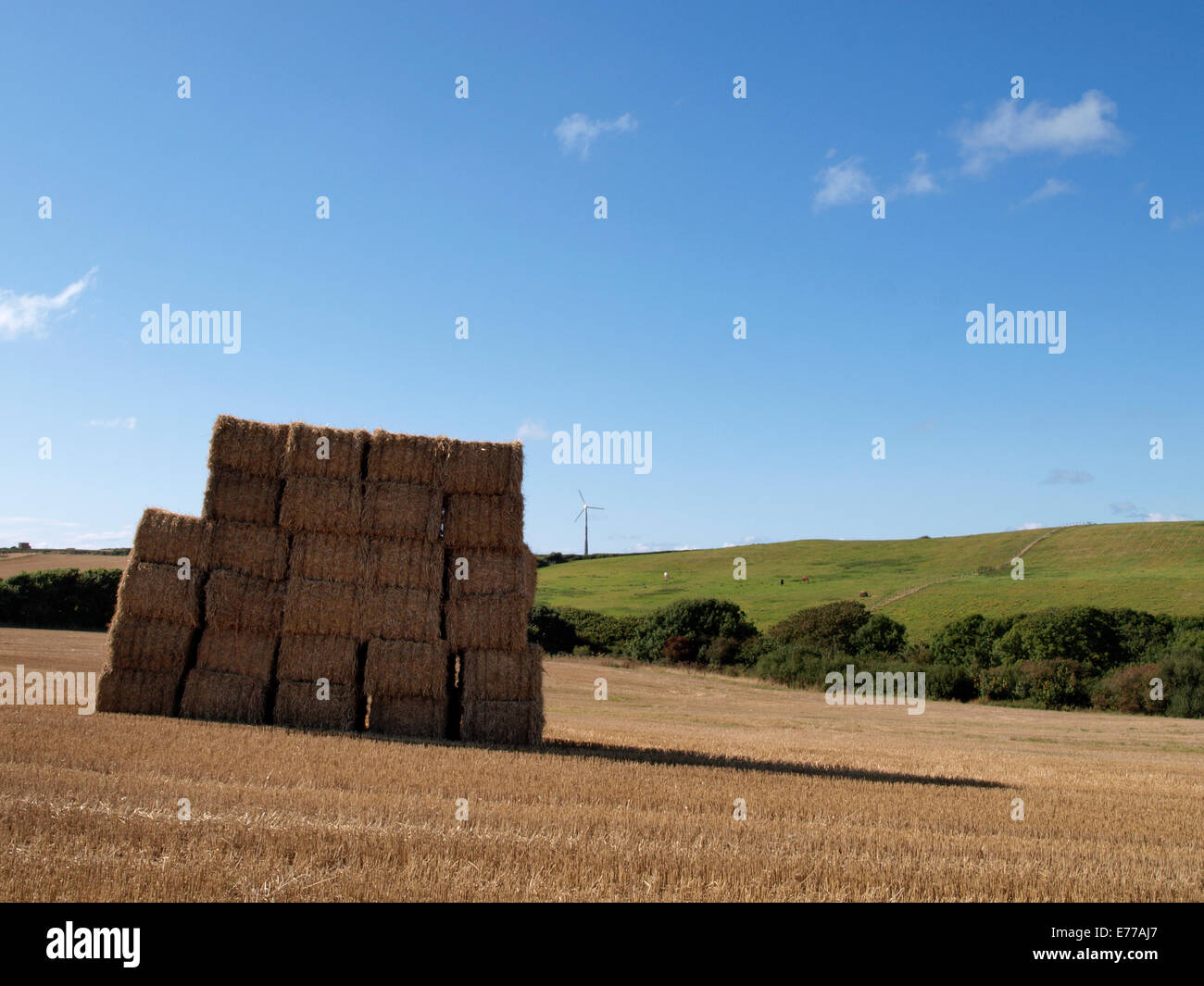 Hay bales sloping field hi-res stock photography and images - Alamy
