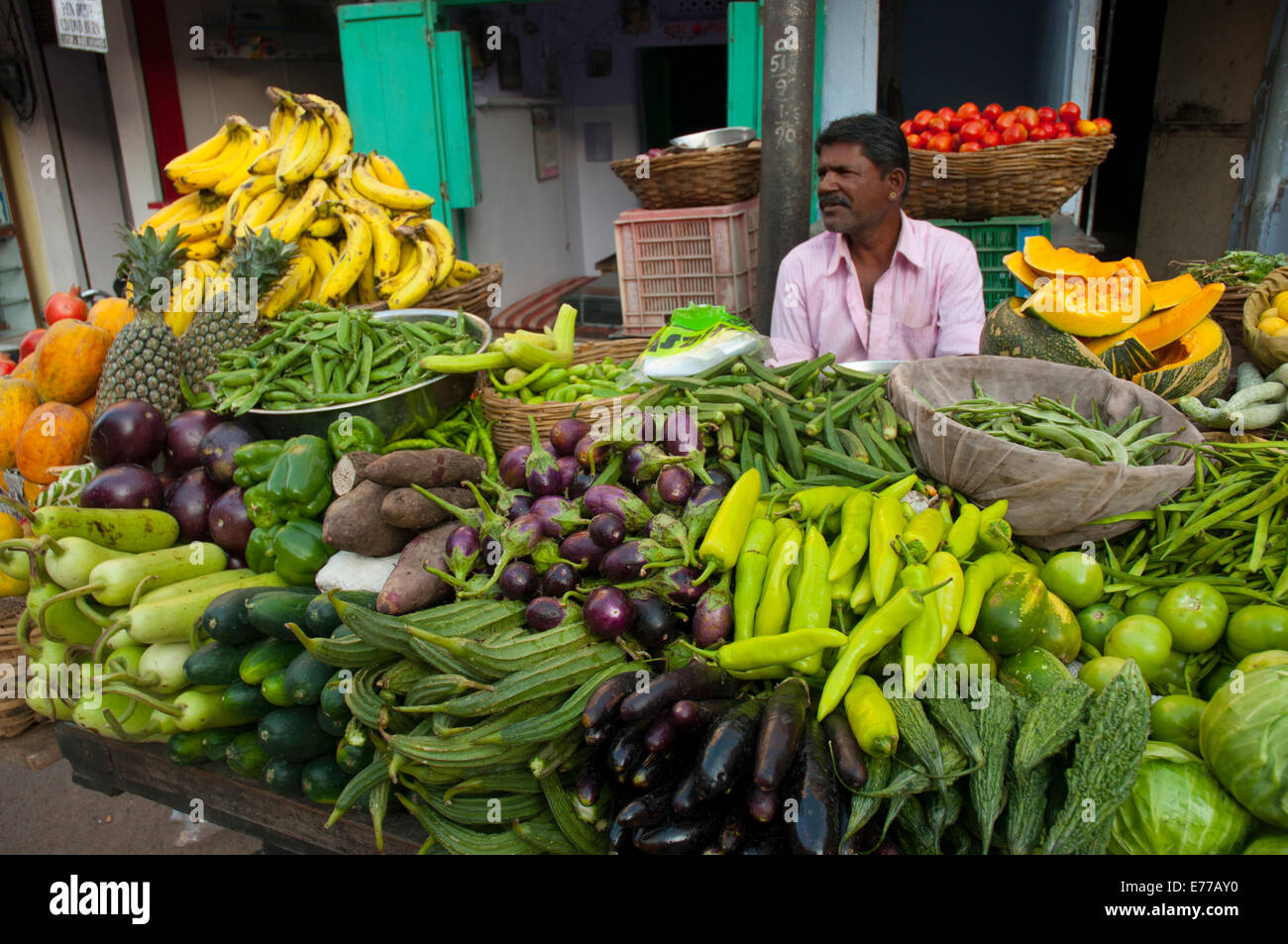 Fruit and vegetable stall, Udaipur, Rajasthan, India Stock Photo - Alamy