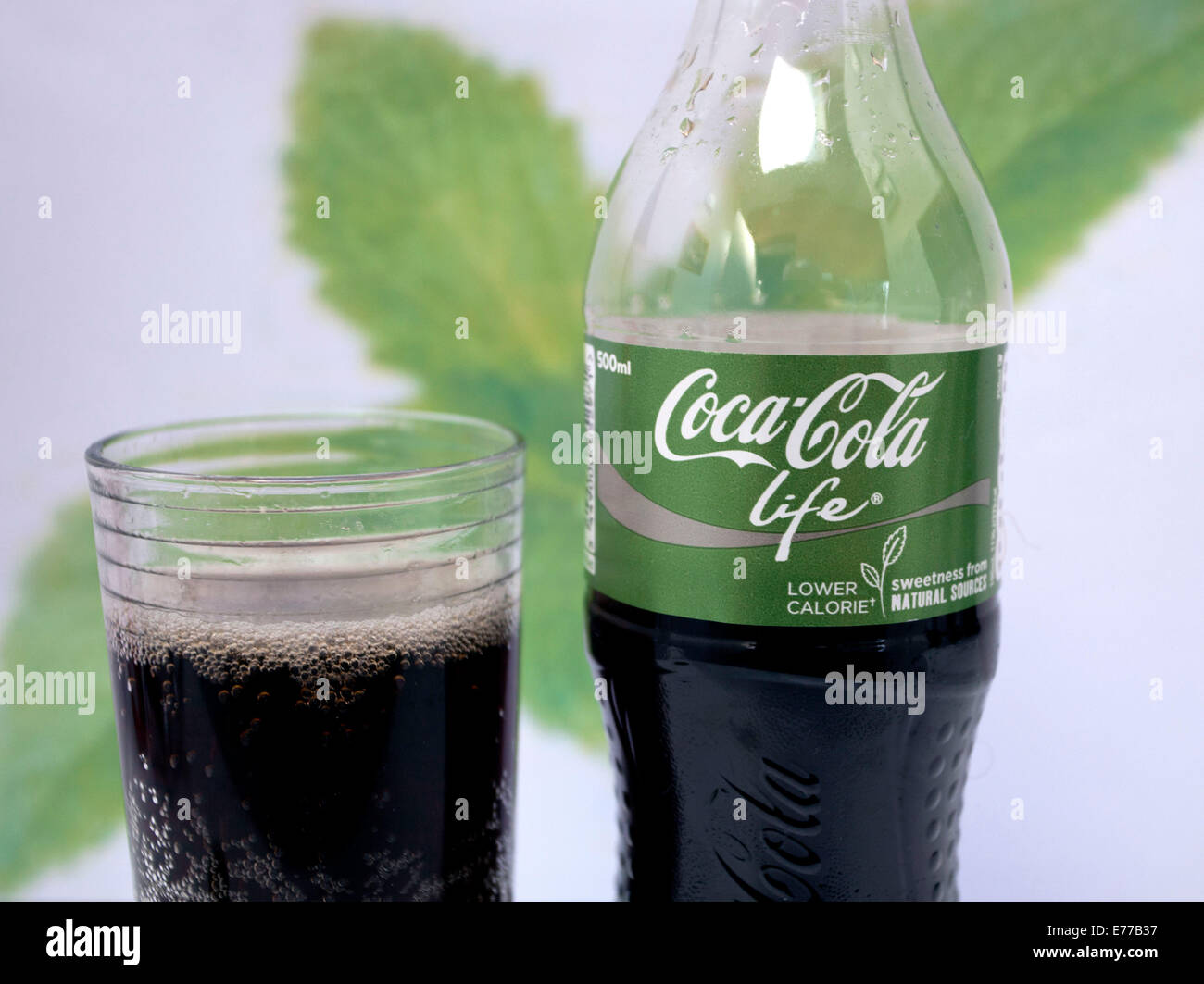 Coca-Cola Life partly sweetened with stevia plant extract, London Stock ...