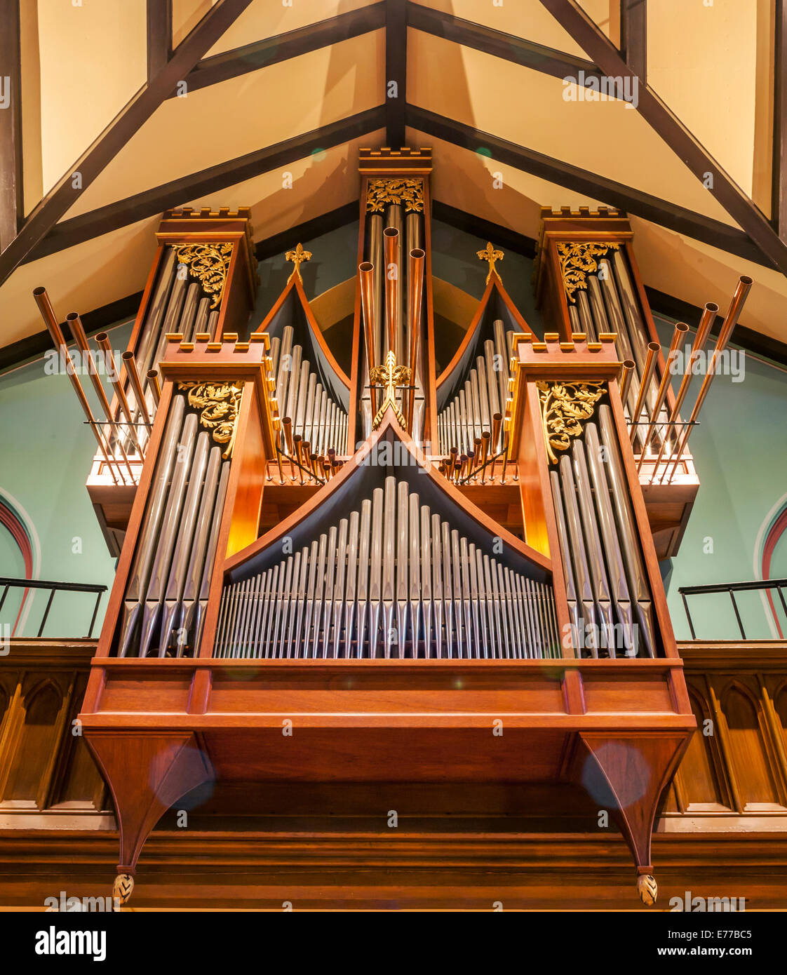 A pipe organ in a church Stock Photo - Alamy