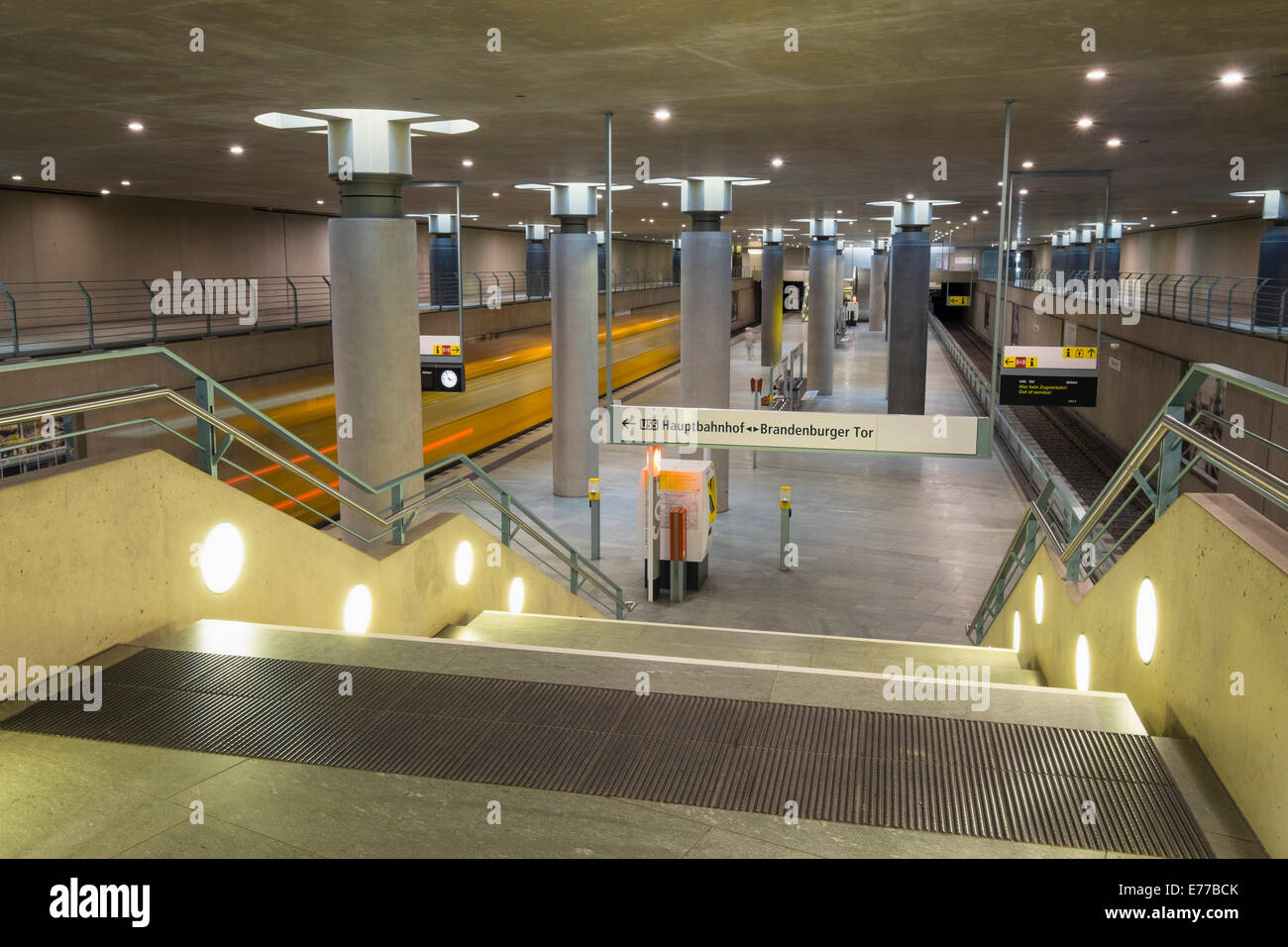 train at platform at Bundestag subway station in Berlin Germany Stock ...