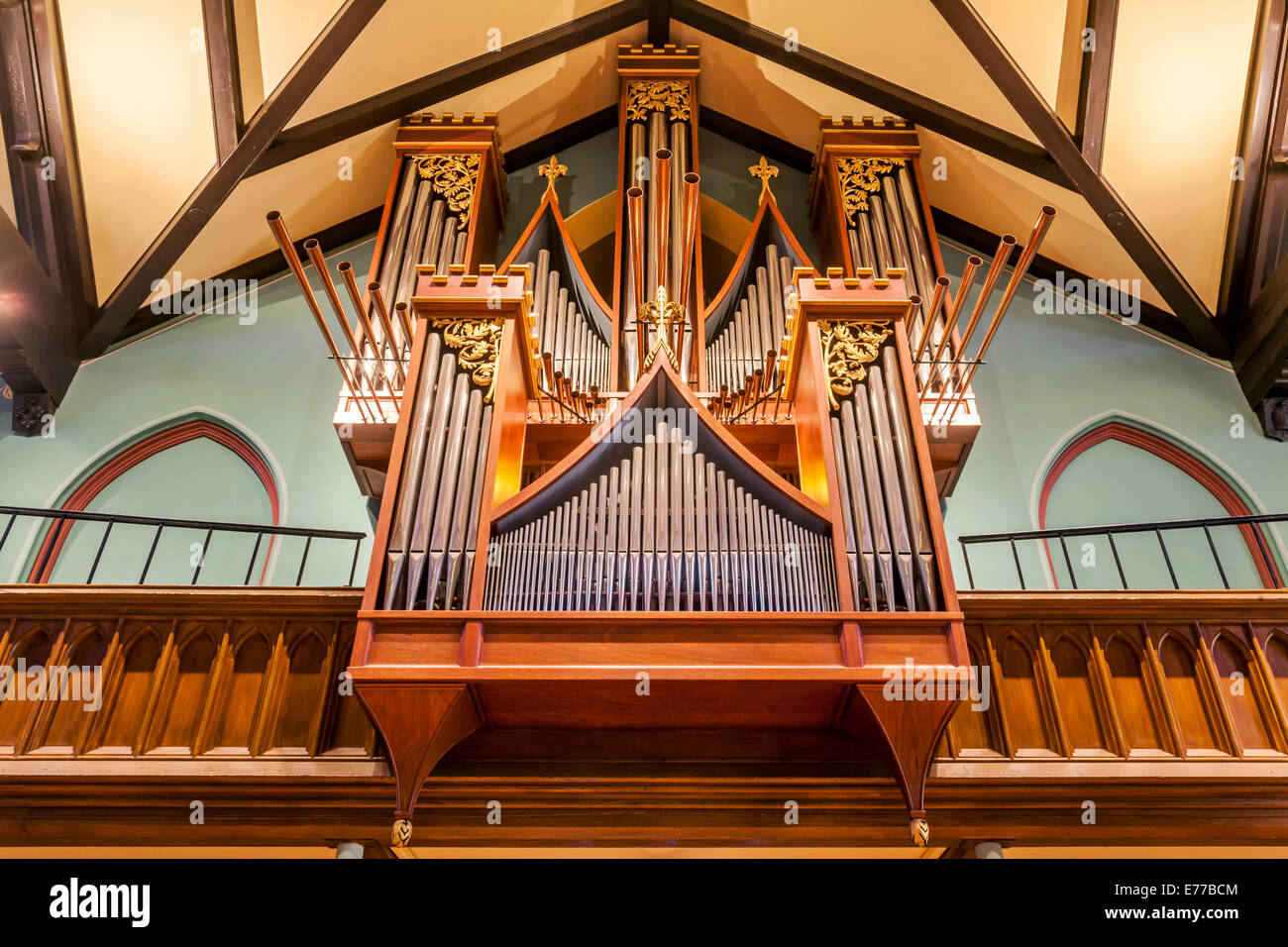 A pipe organ in a church Stock Photo - Alamy