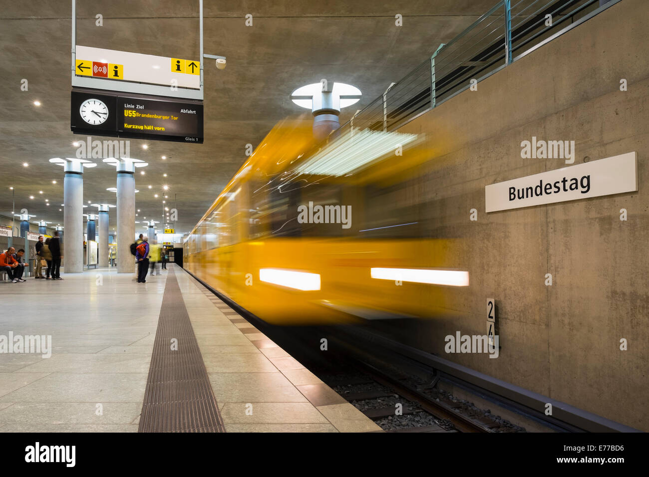 train at platform at Bundestag subway station in Berlin Germany Stock ...