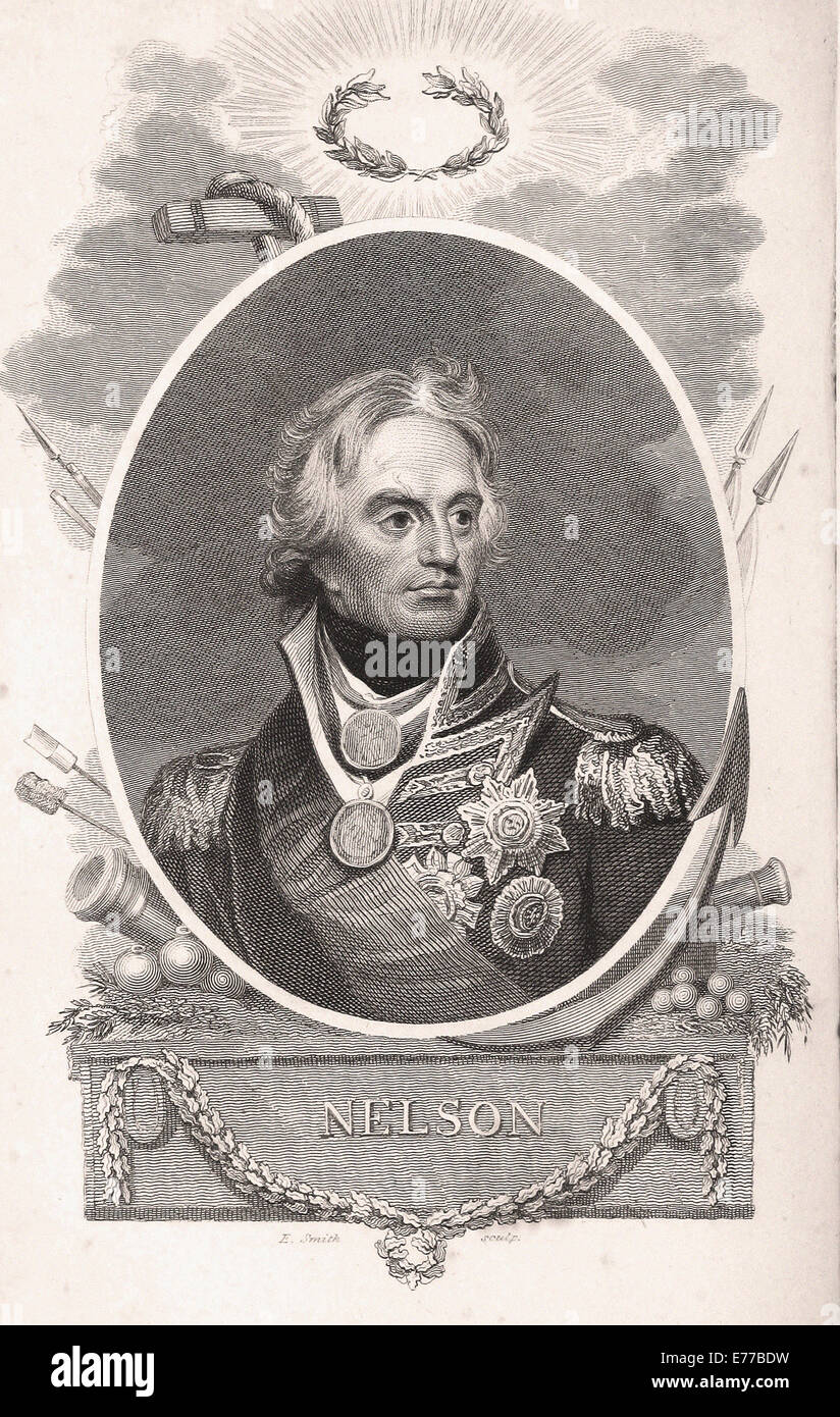 Admiral Nelson - British Engraving - XIX th Century Stock Photo - Alamy
