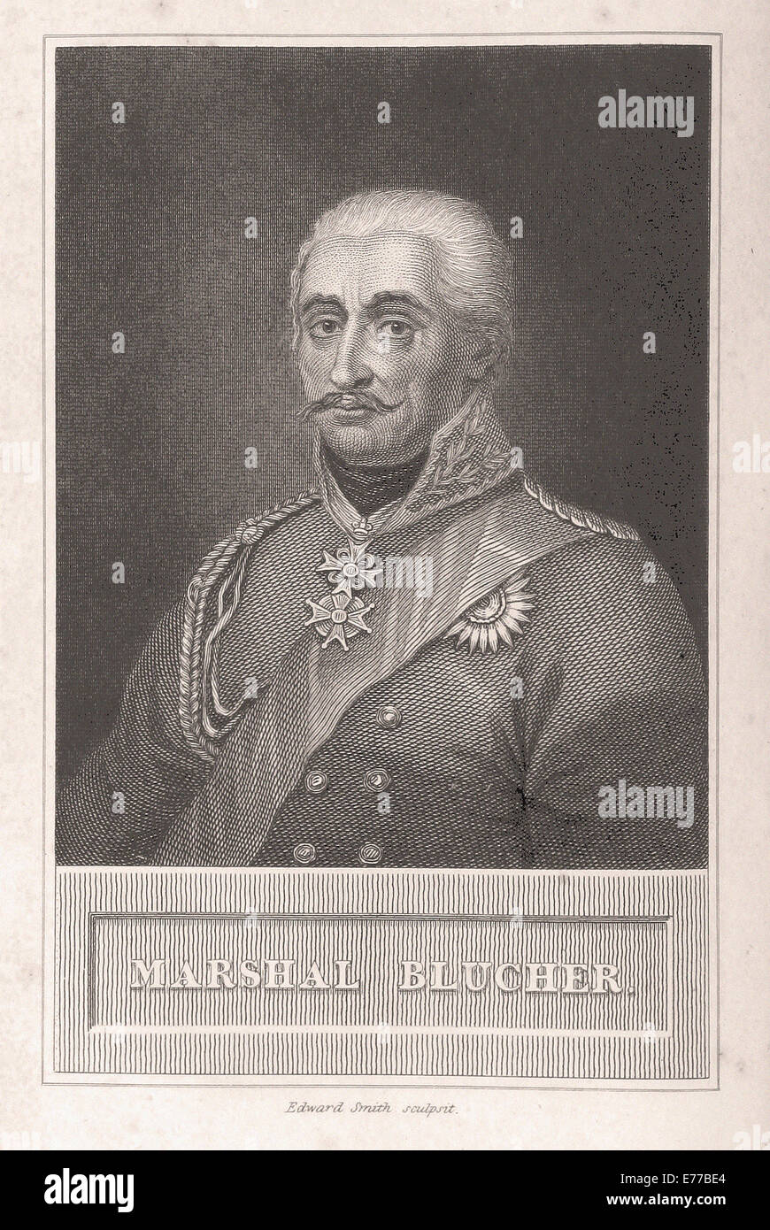 Marshal blucher british engraving xix th century hi-res stock ...