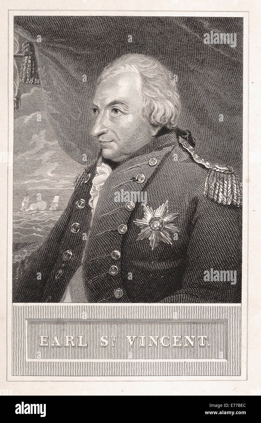 Earl st vincent british engraving xix th century hi-res stock ...
