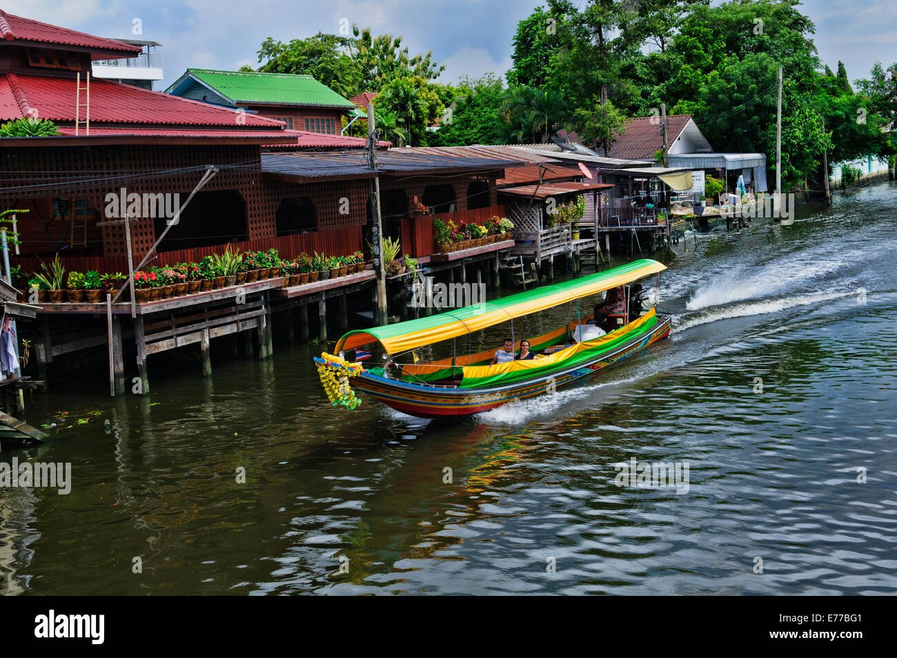 Boat at Klong Bang Luang Artist Village in Thonburi side of Bangkok ...