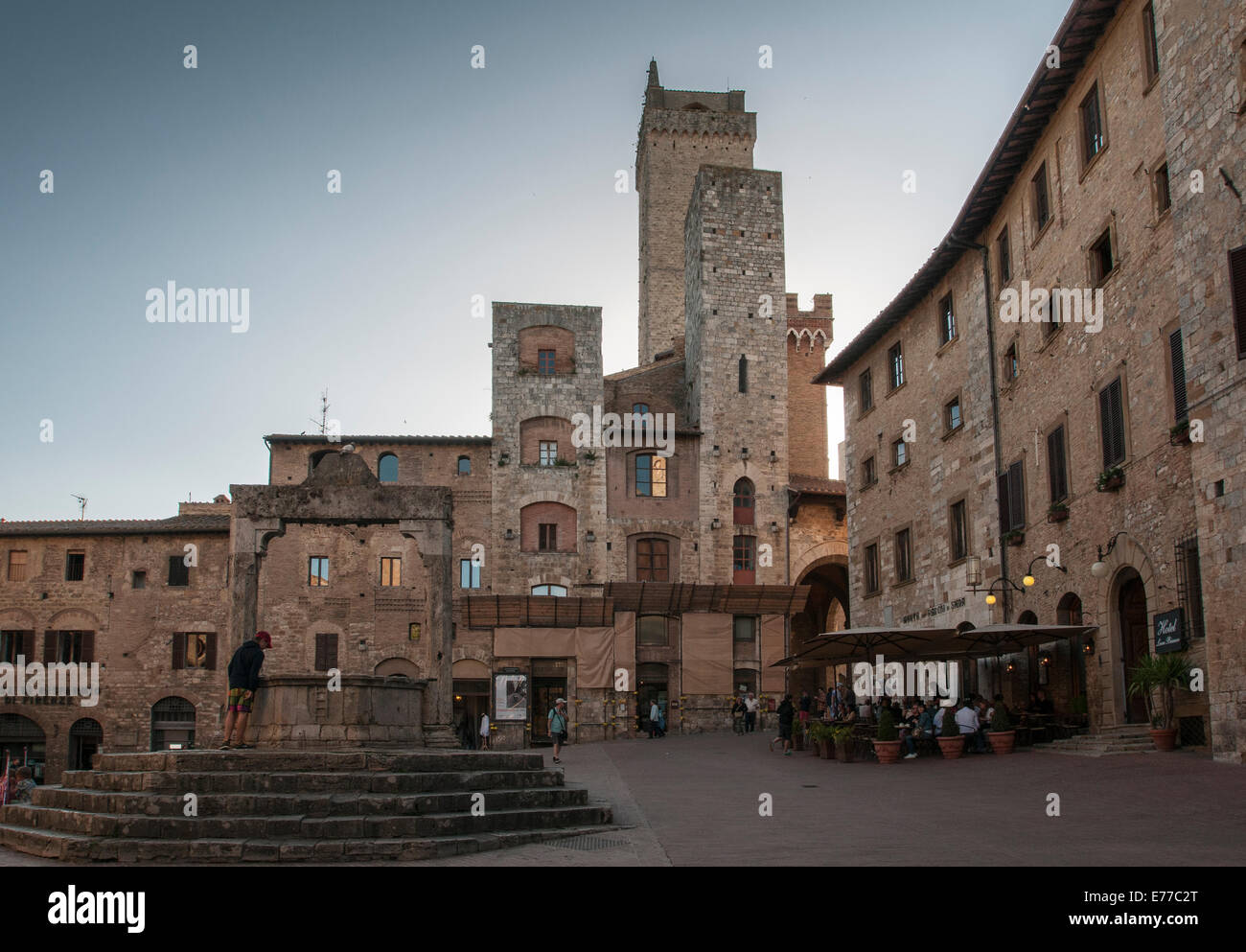 San Gimignano. Siena, Tuscany, one of the main square Stock Photo - Alamy