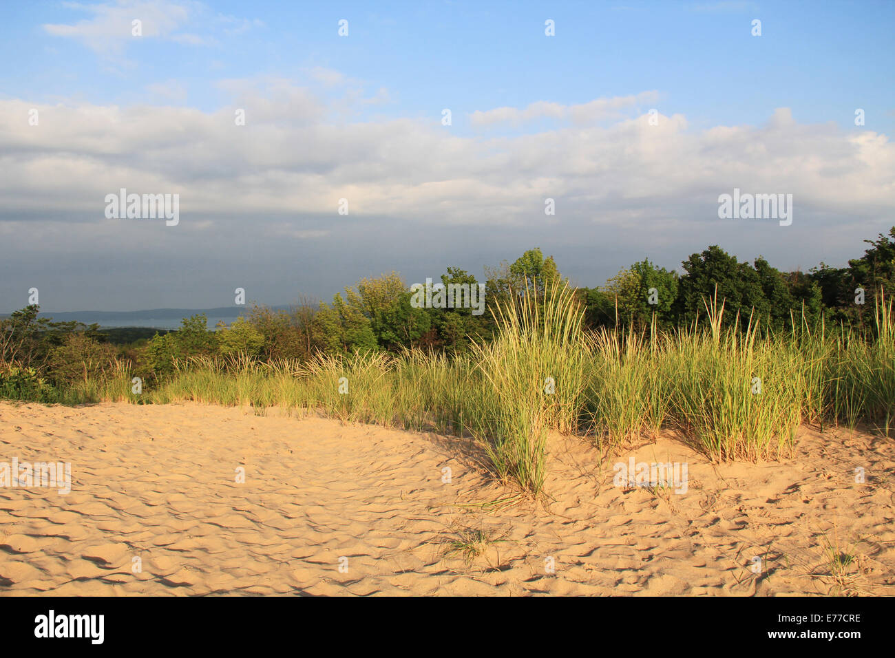 Sand dunes in Sleeping Bear National Park, along Lake Michigan in ...