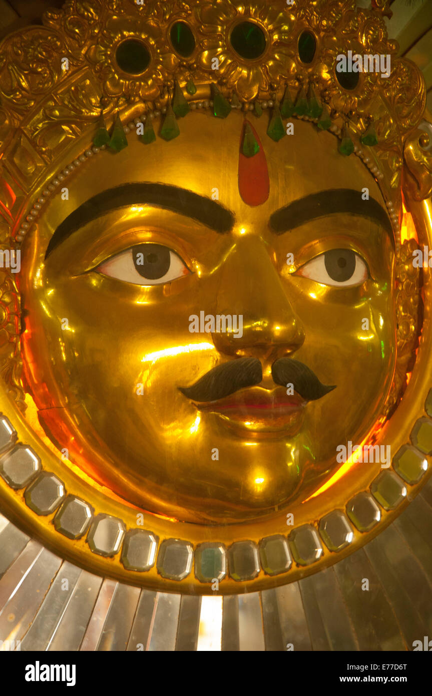 Portrait of a Maharaja made of gold, City Palace, Udaipur, Rajasthan ...