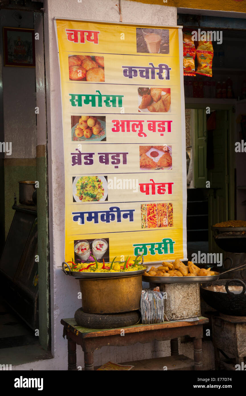 Restaurant sign in Hindi, Udaipur, Rajasthan, India Stock Photo - Alamy