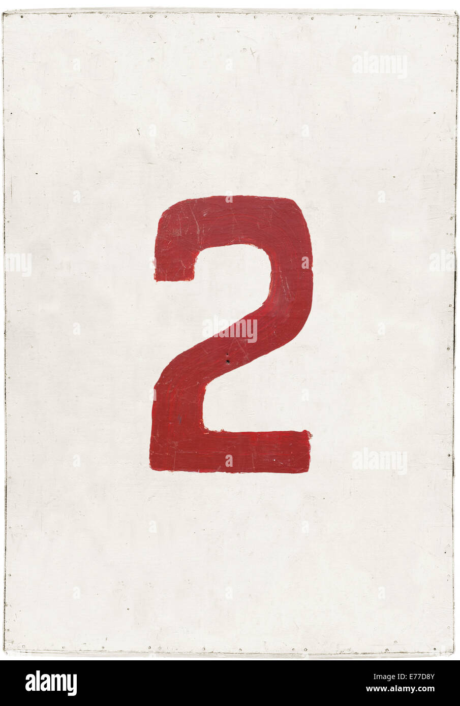 number two on white plywood board Stock Photo - Alamy